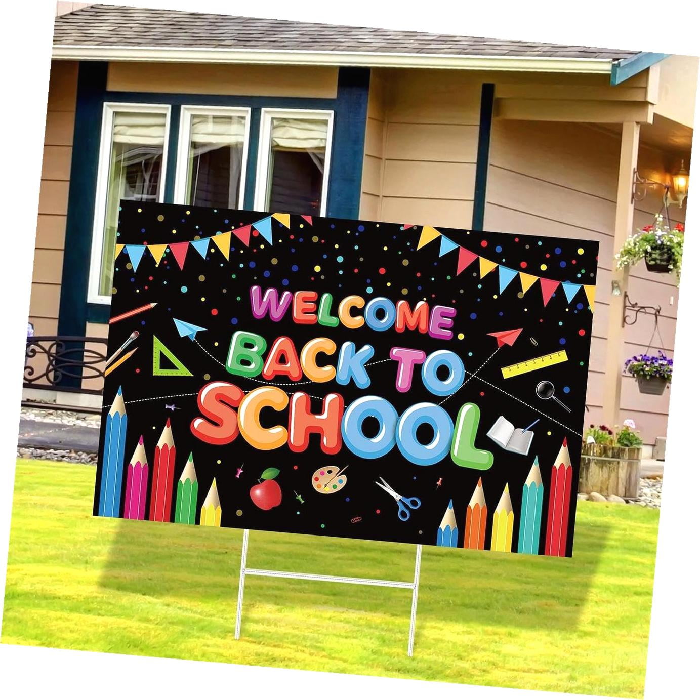 SJJ Welcome Back To School Signs with Metal Supports First Day of ...
