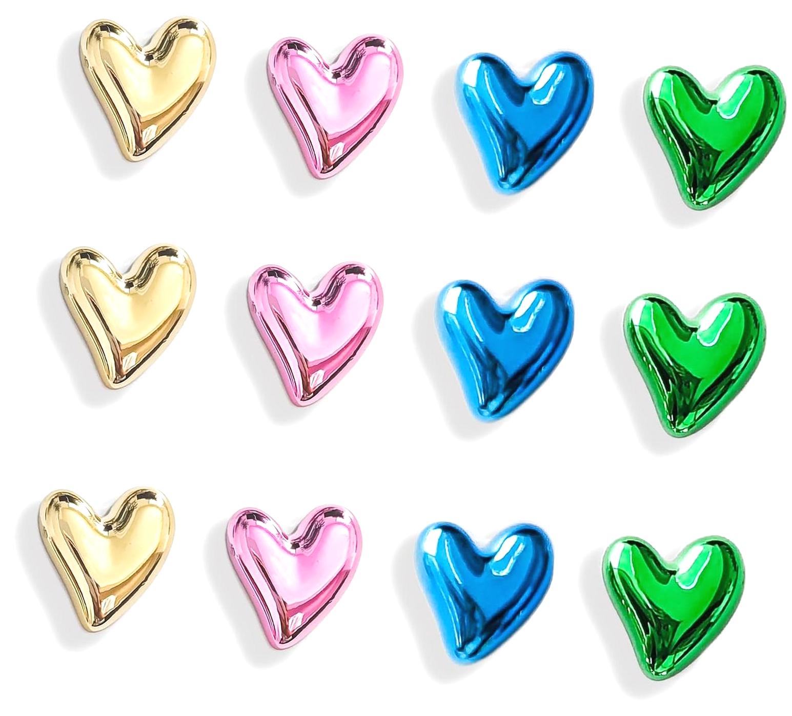 SJJ's 12-piece set of cute heart magnets for fridges comes in mixed ...