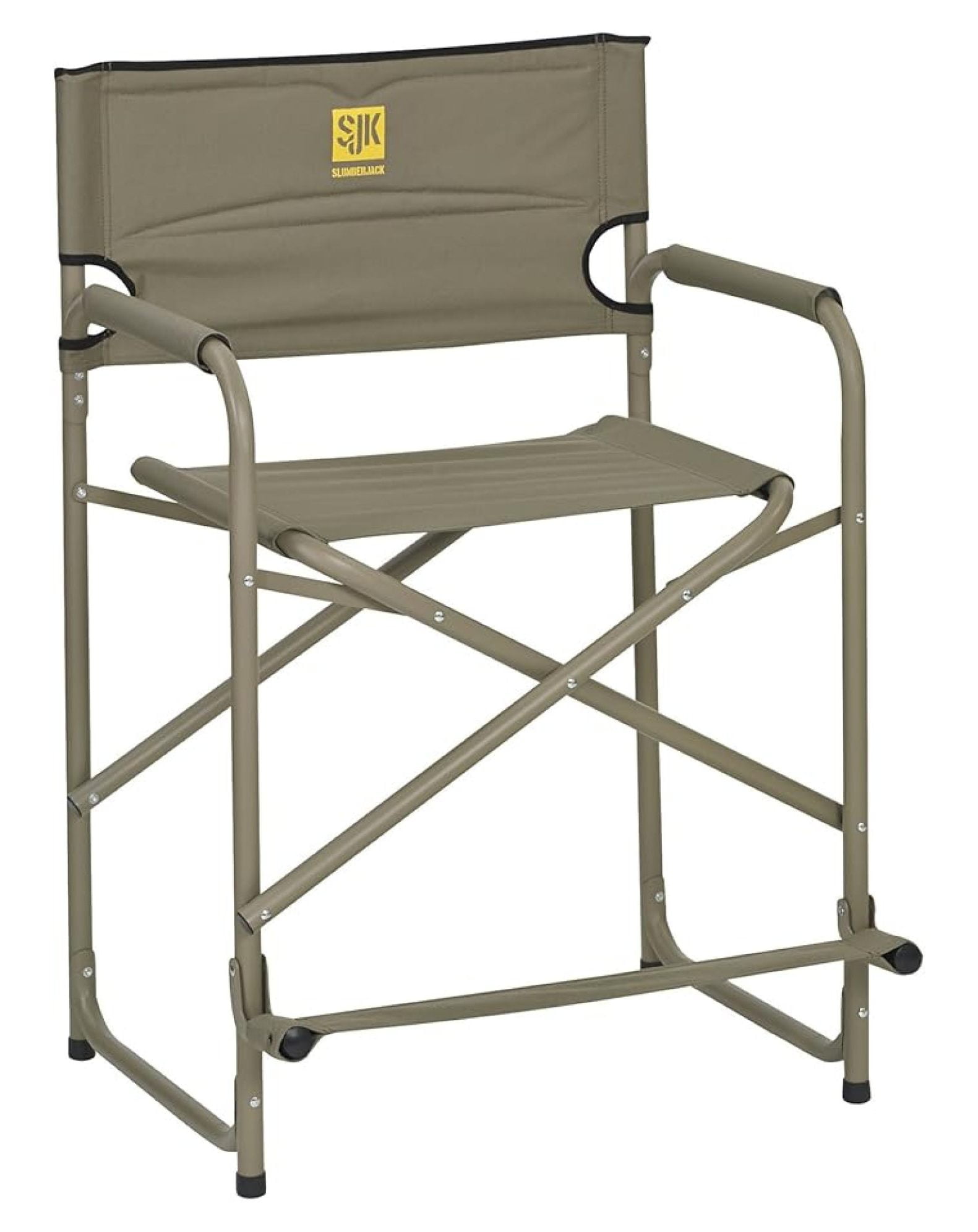 SJK Adult Big Tall Steel Compact Camping Chair with Footrest Supports ...
