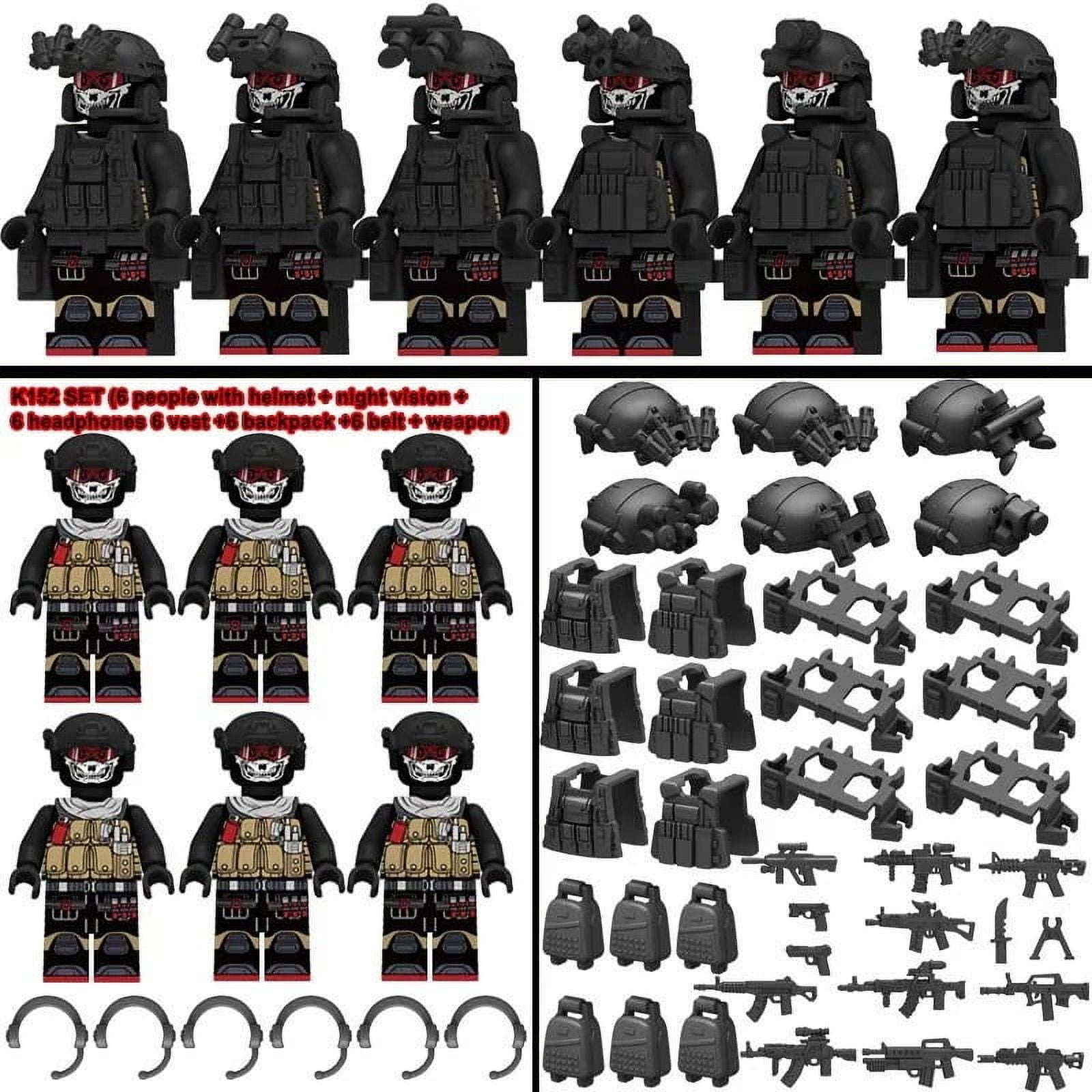 SJKHLOX City Police Black Ghost Troopers Minifigures Building Blocks Series Toys Action Figures ...