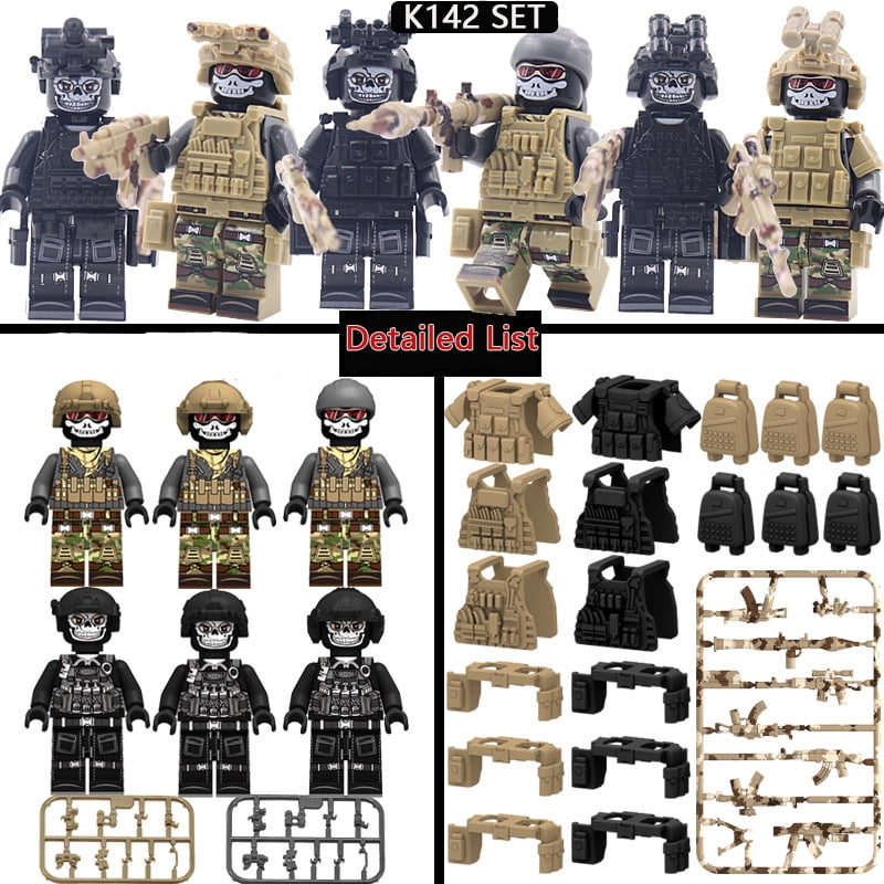 SJKHLOX City Police Military Ghost Troopers Minifigures Building Blocks ...