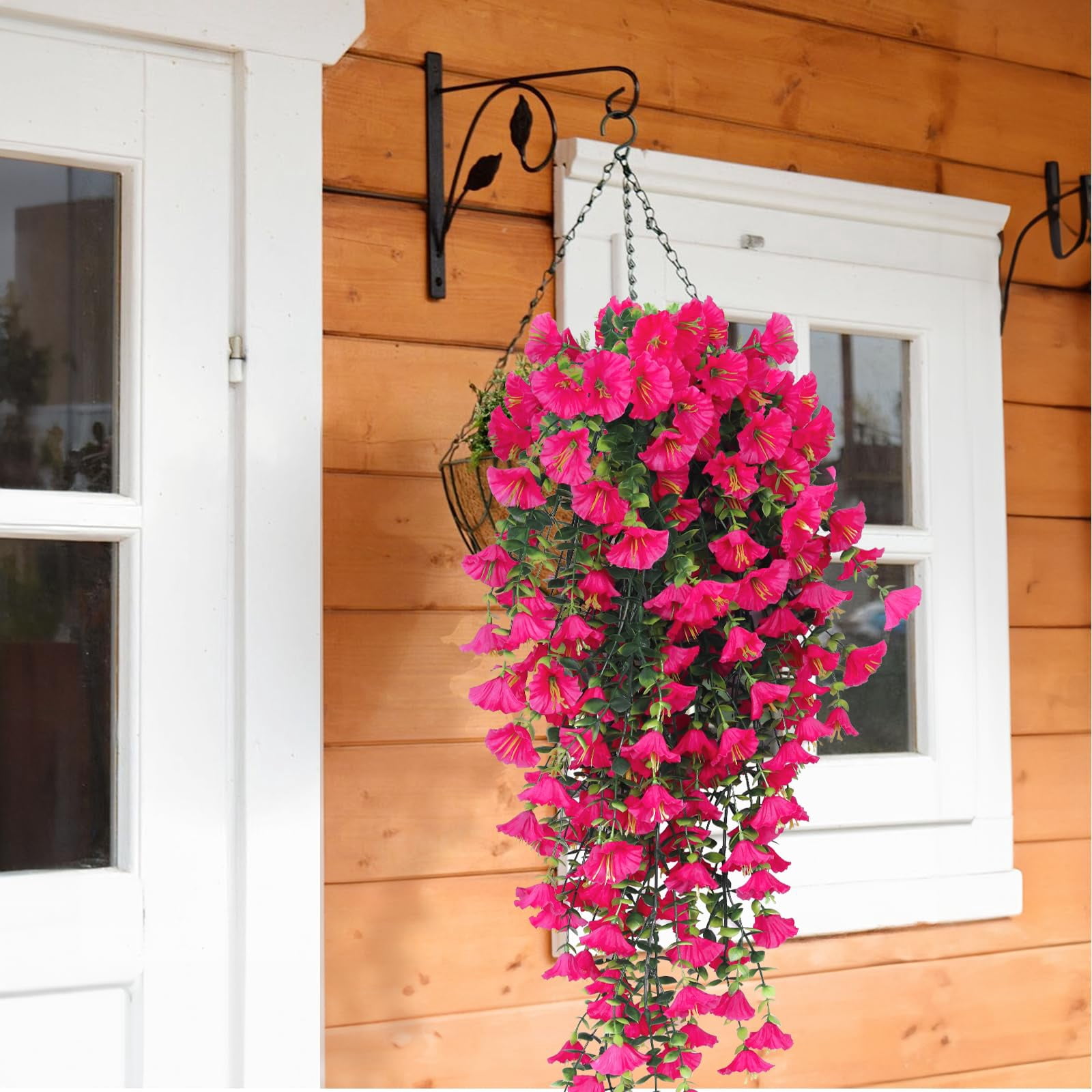 SJL Outdoor Faux Flowers Artificial Hanging Flower Outdoor Artificial ...