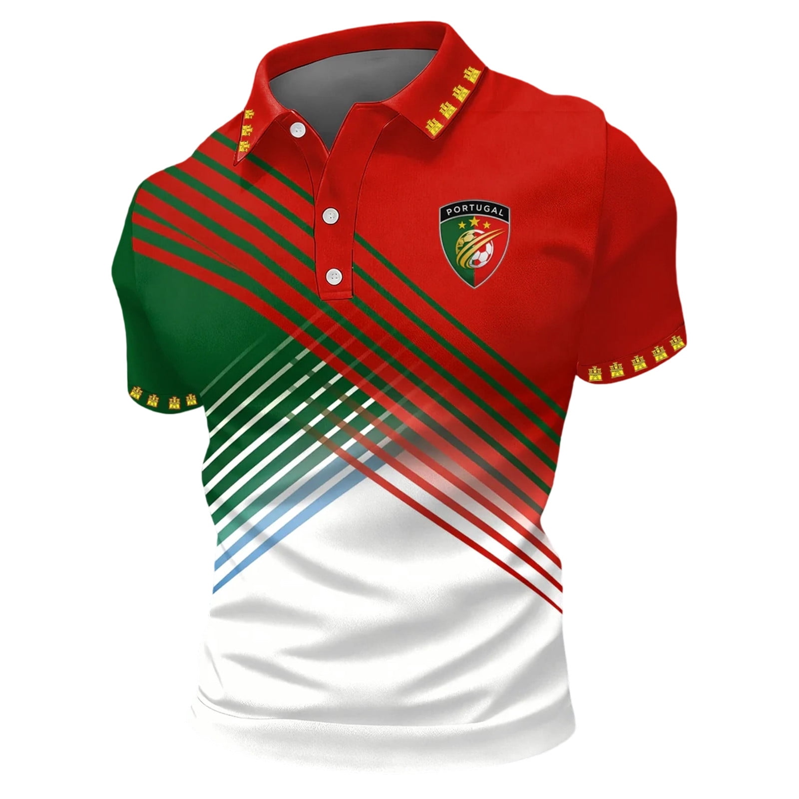 SJLDQY 2026 Portugal Soccer Polo Shirts for Men Short Sleeve ...