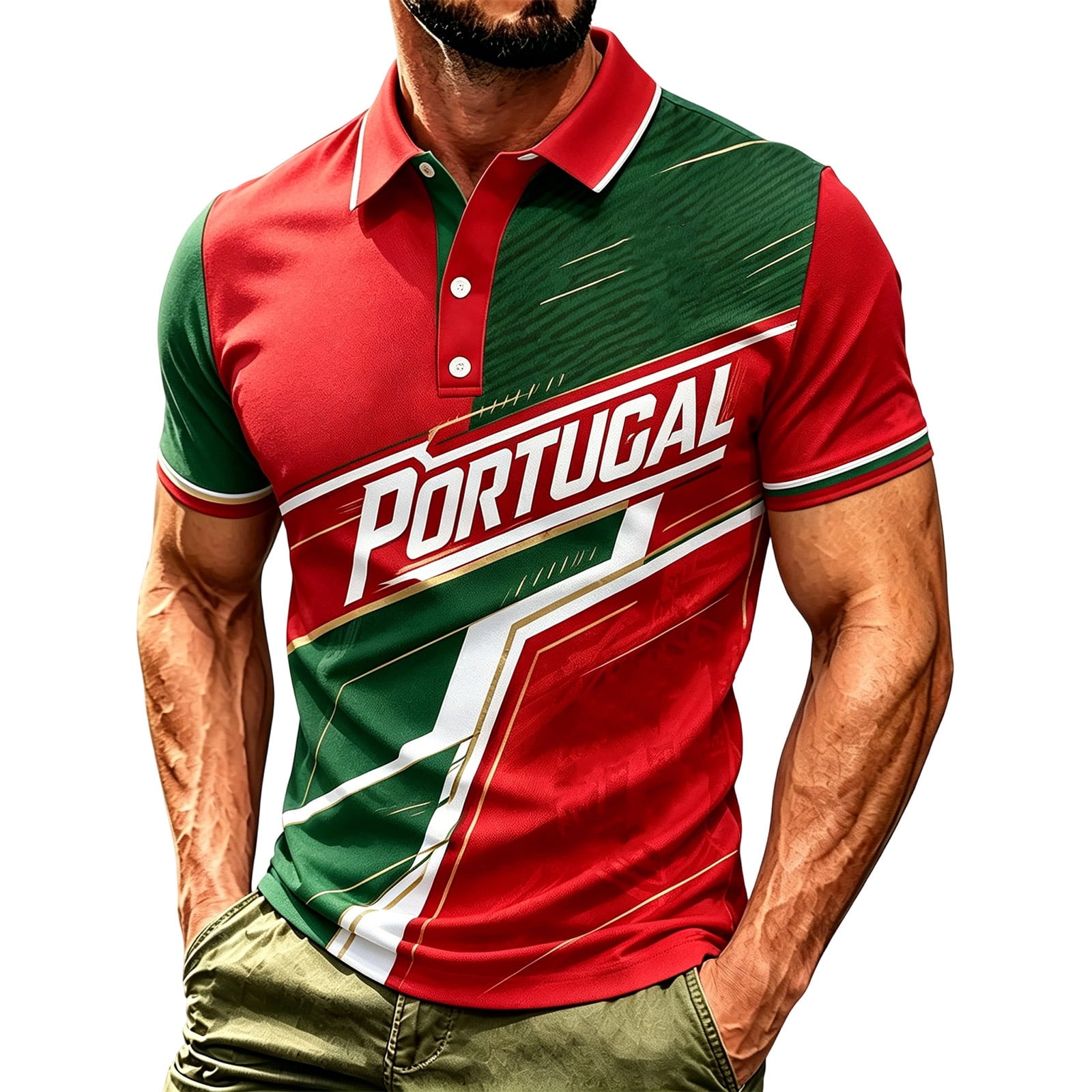 SJLDQY 2026 Portugal Soccer Polo Shirts for Men Short Sleeve ...