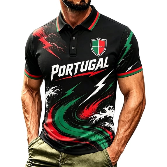 SJLDQY 2026 Portugal Soccer Polo Shirts for Men Short Sleeve ...