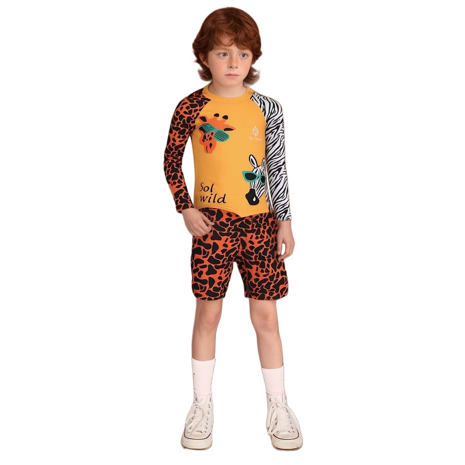 SJLDQY Boys Swim Set Two Piece Kid Water Sport Shorts Upf 50+ Sun ...