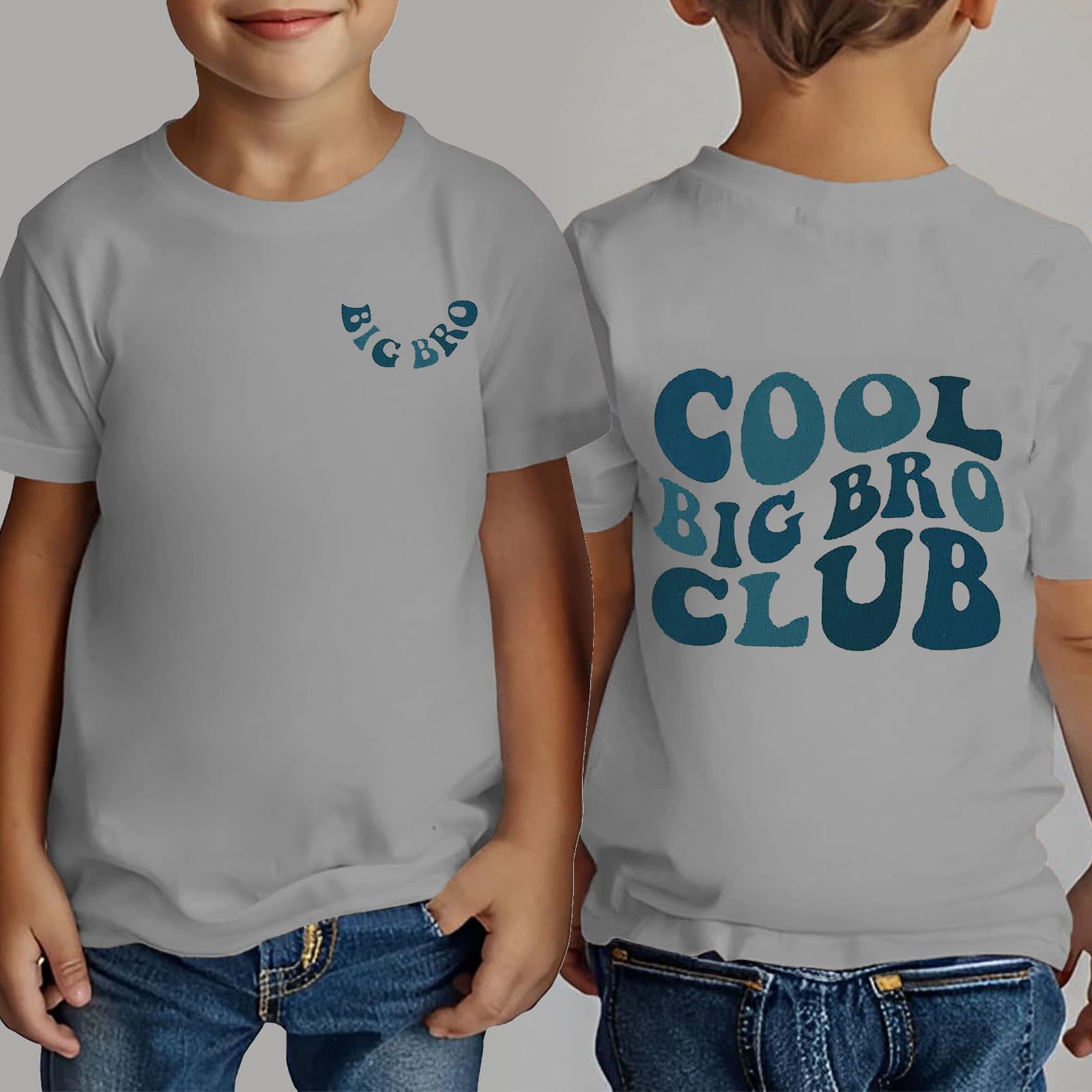 SJLDQY Boys Tshirts Big Baby Cool Big Bro Club Summer Announcement ...