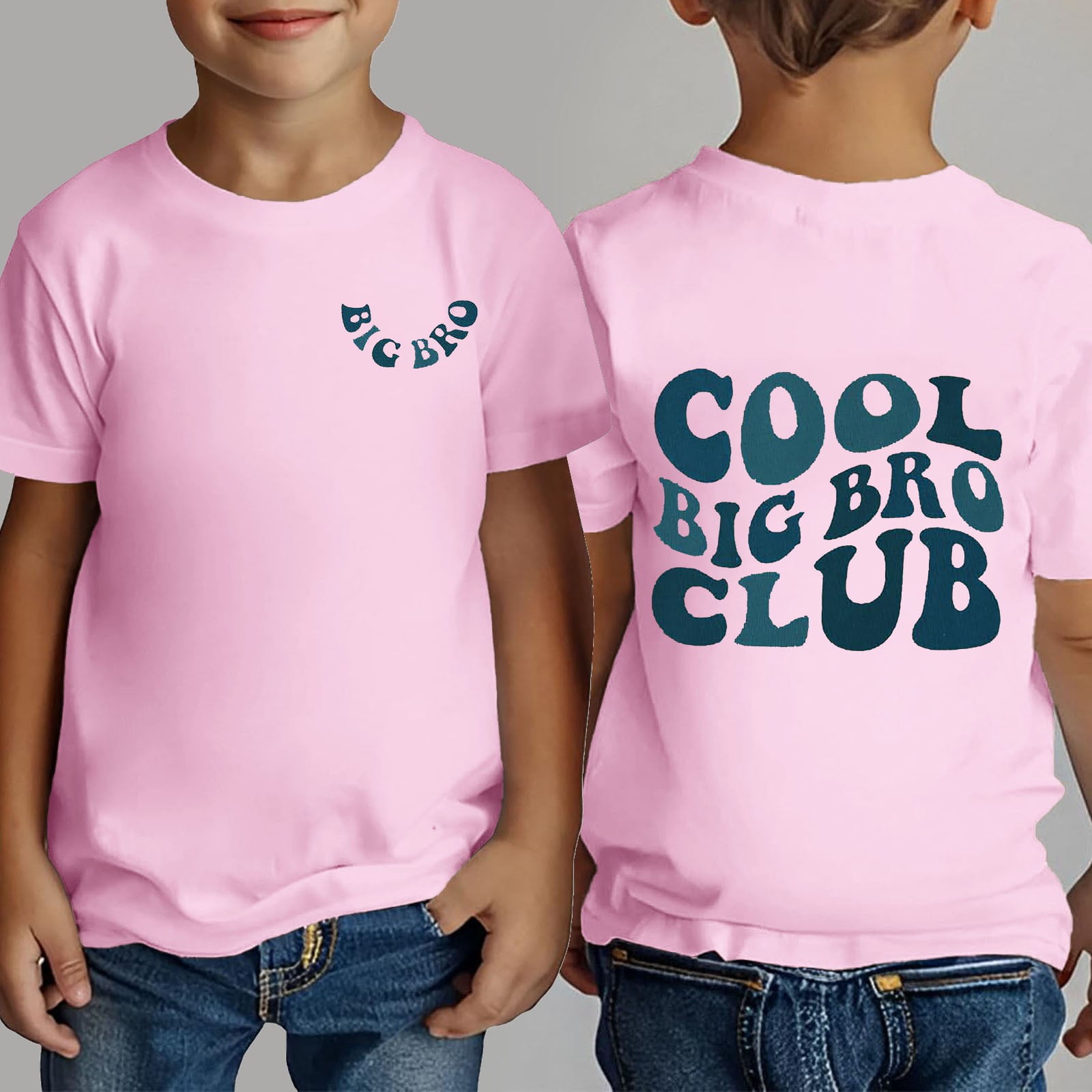 SJLDQY Boys Tshirts Big Baby Cool Big Bro Club Summer Announcement ...
