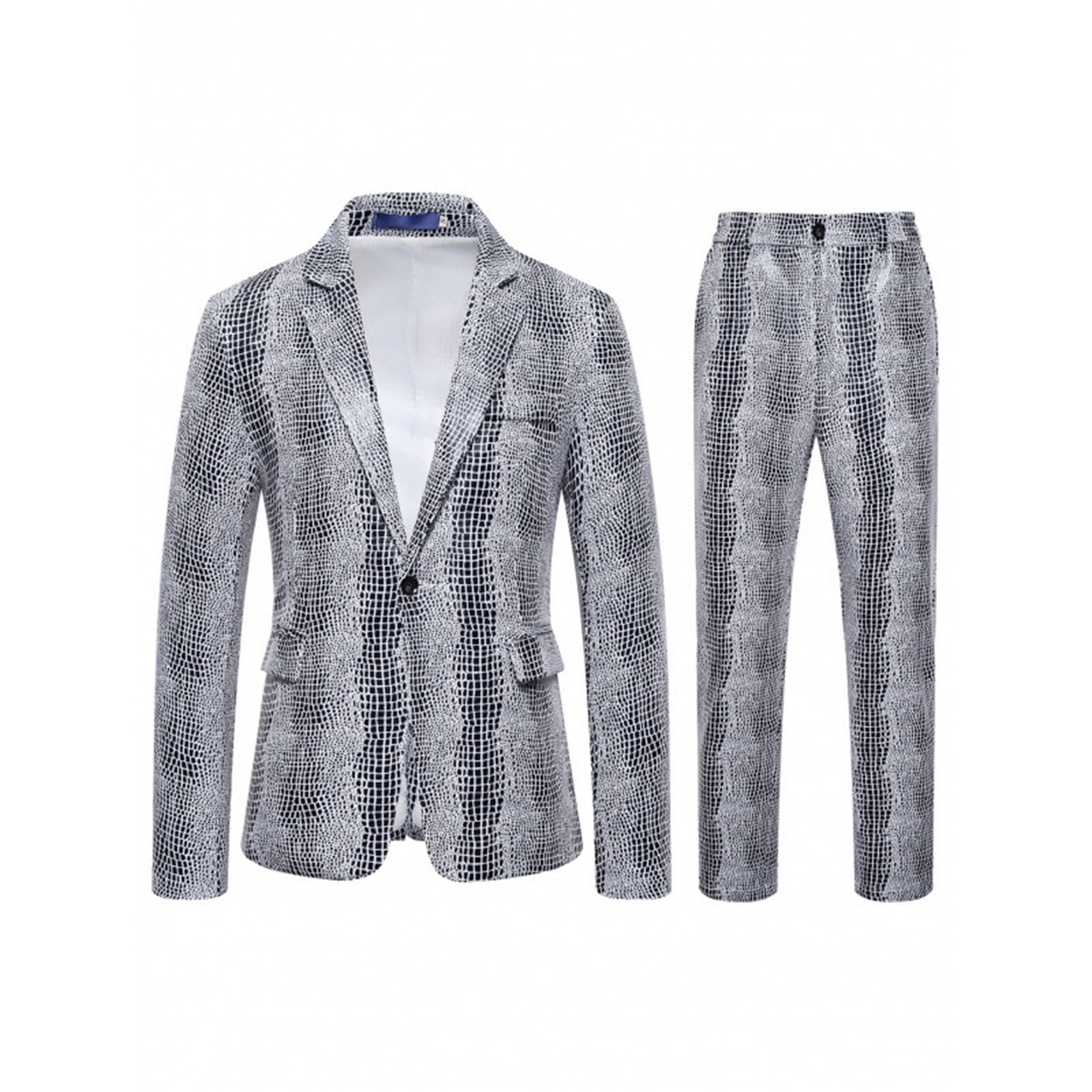 SJLDQY Carnival Mens 2 Peice Suit Set Shiny Dress Suits for Men Slim ...