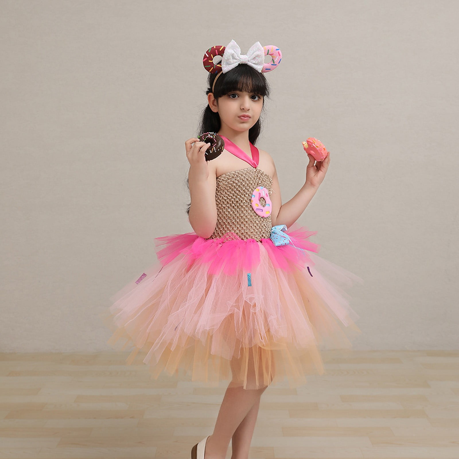 SJLDQY Child Girl Outfits European Donut Stage Performance Skirt ...