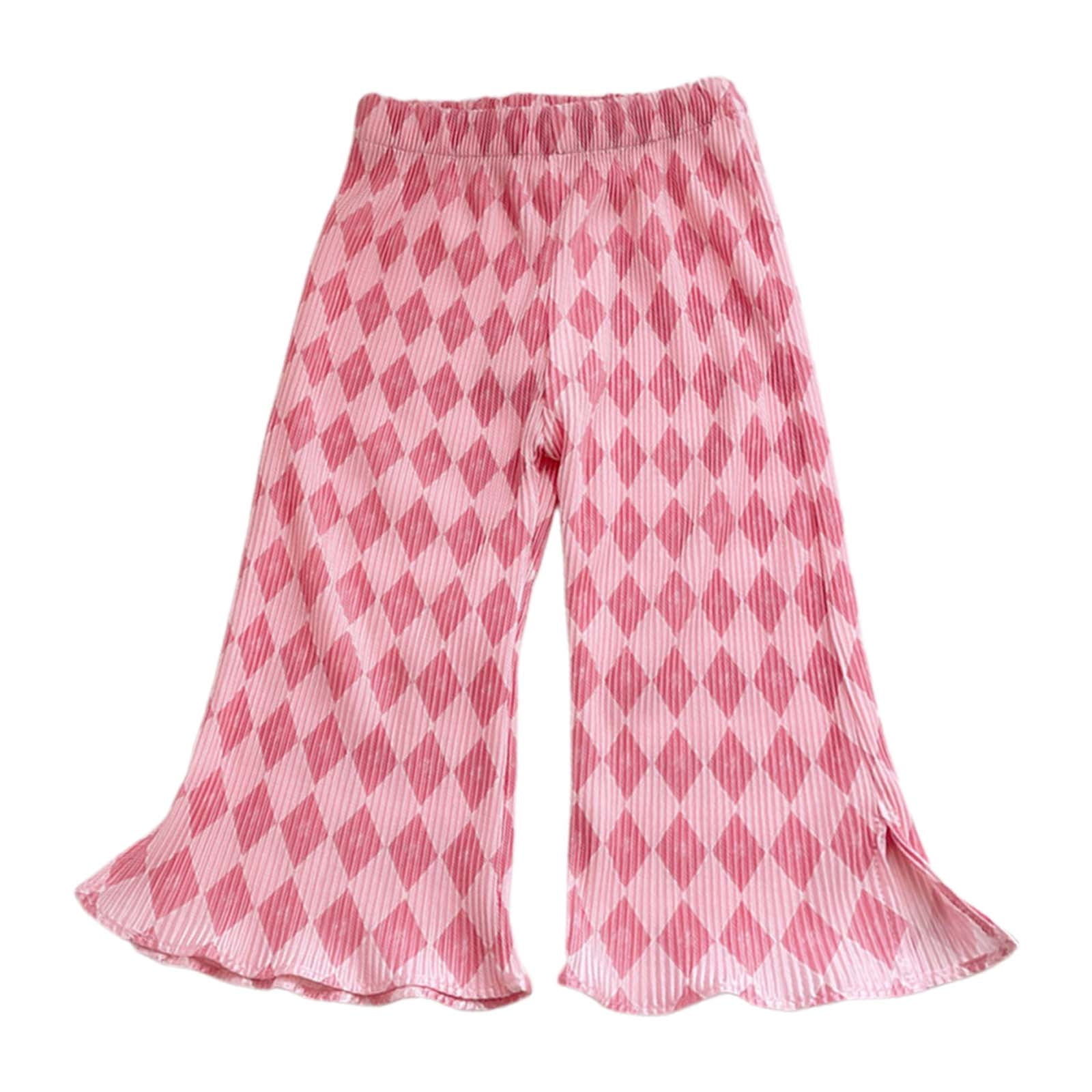 SJLDQY Child Girls Pants Wide Leg Flared Pants for Girls Cartoon Print ...