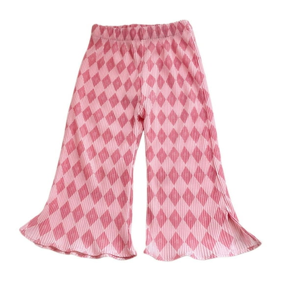 SJLDQY Child Girls Pants Wide Leg Flared Pants for Girls Cartoon Print ...