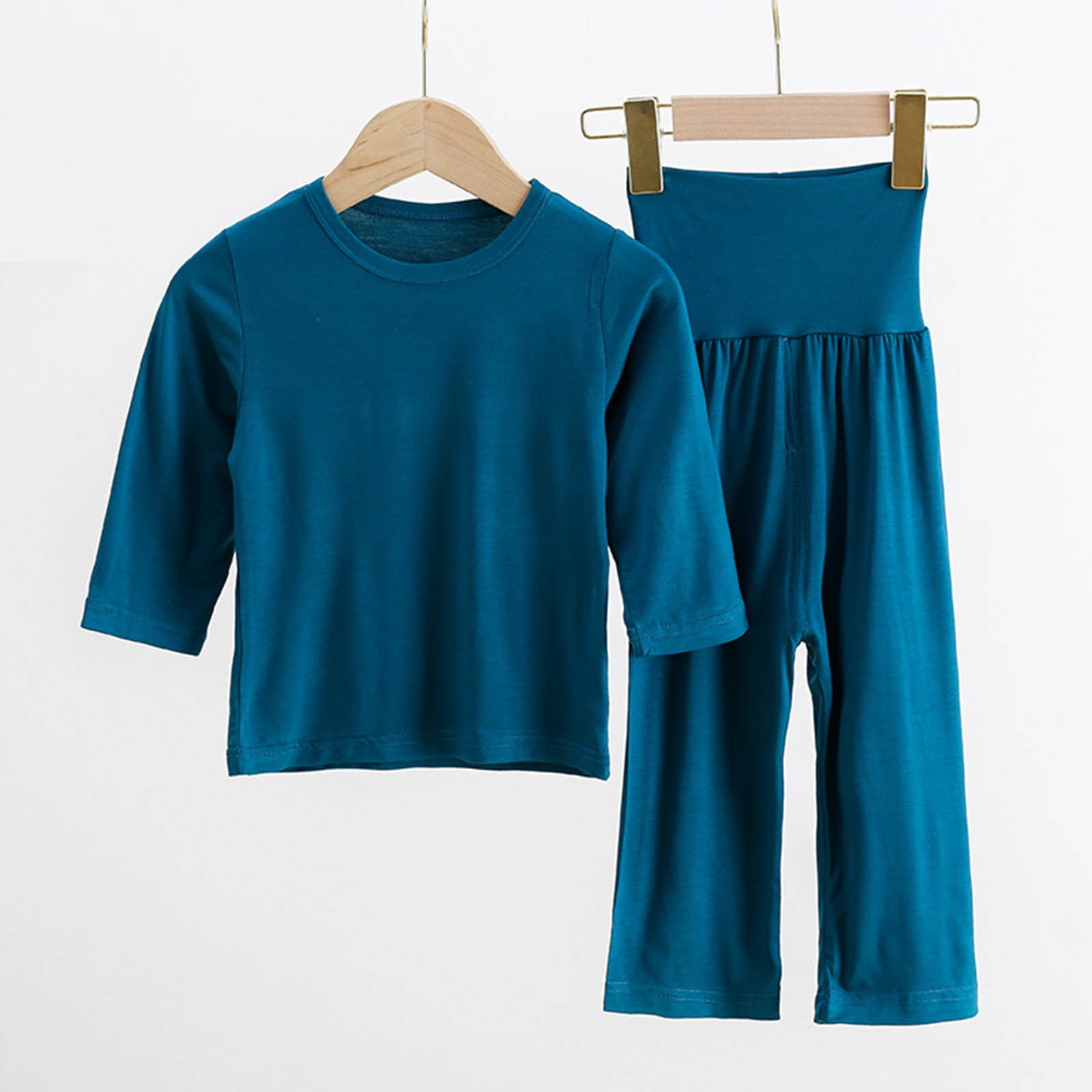 SJLDQY Girls Outfits Children's Solid Color Pajamas Home Spring And ...