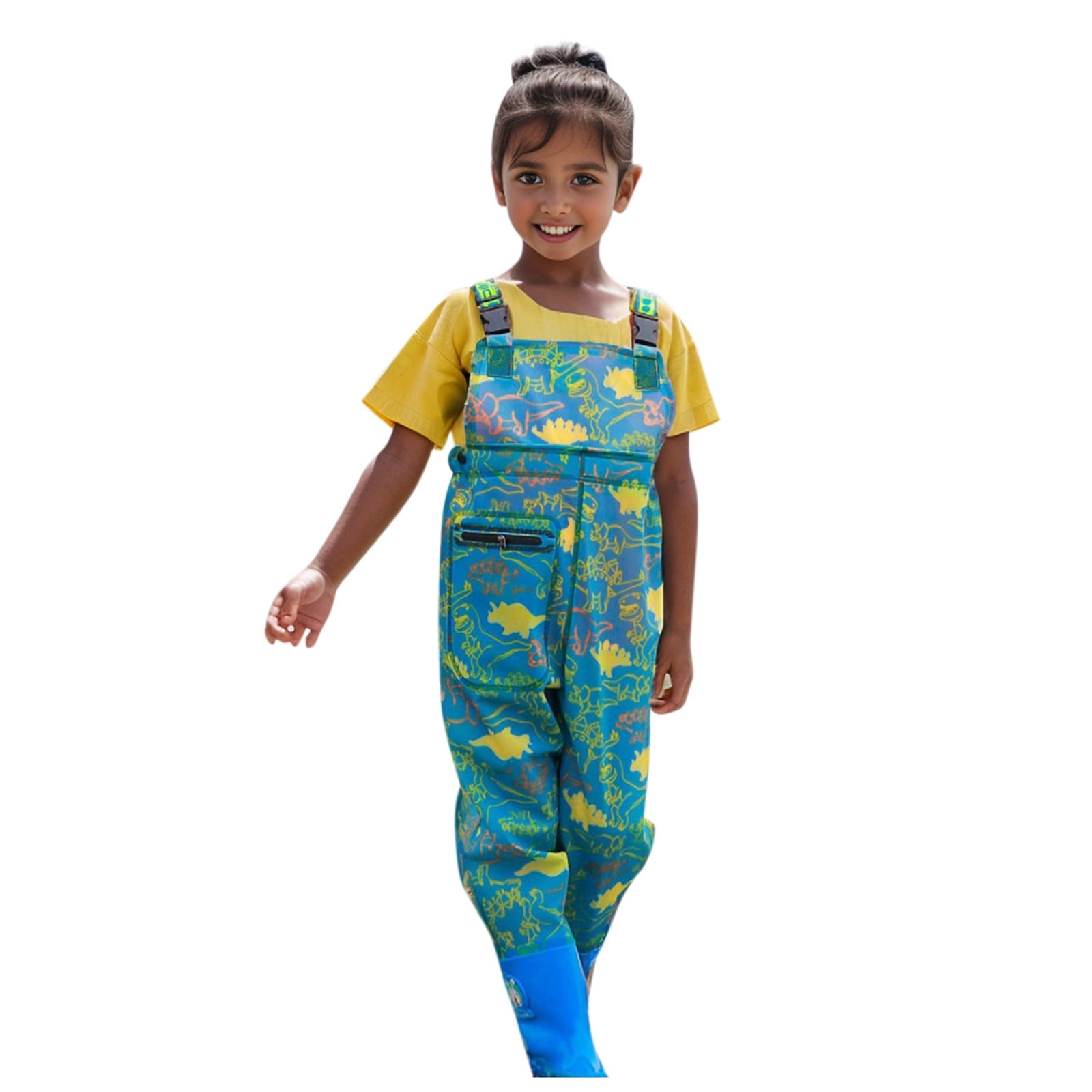 SJLDQY Girls Romper Kids Cartoon Camo Chest Waders Youth Fishing Waders ...