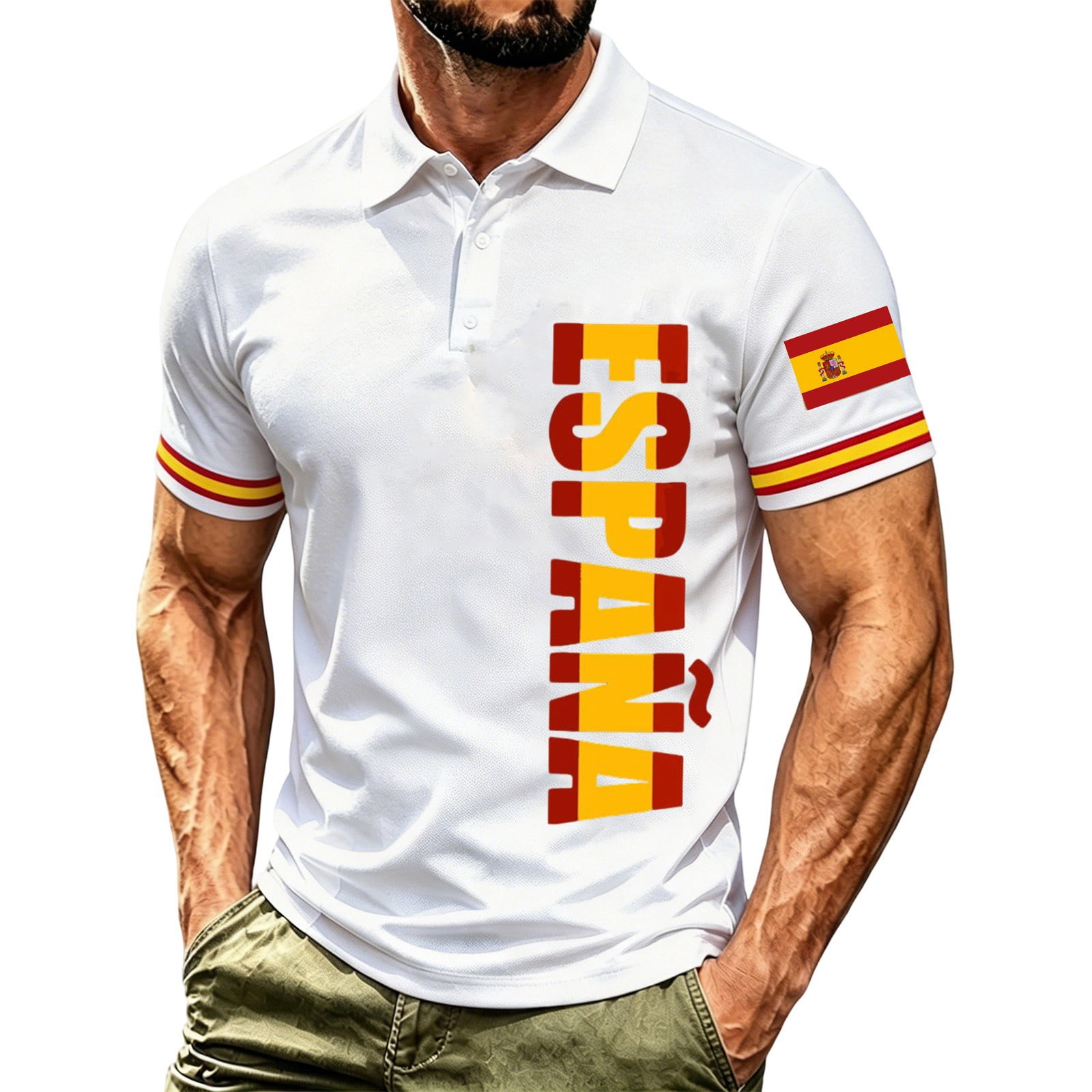 SJLDQY Mens 2026 Spain Soccer Polo Shirts Short Sleeve International ...