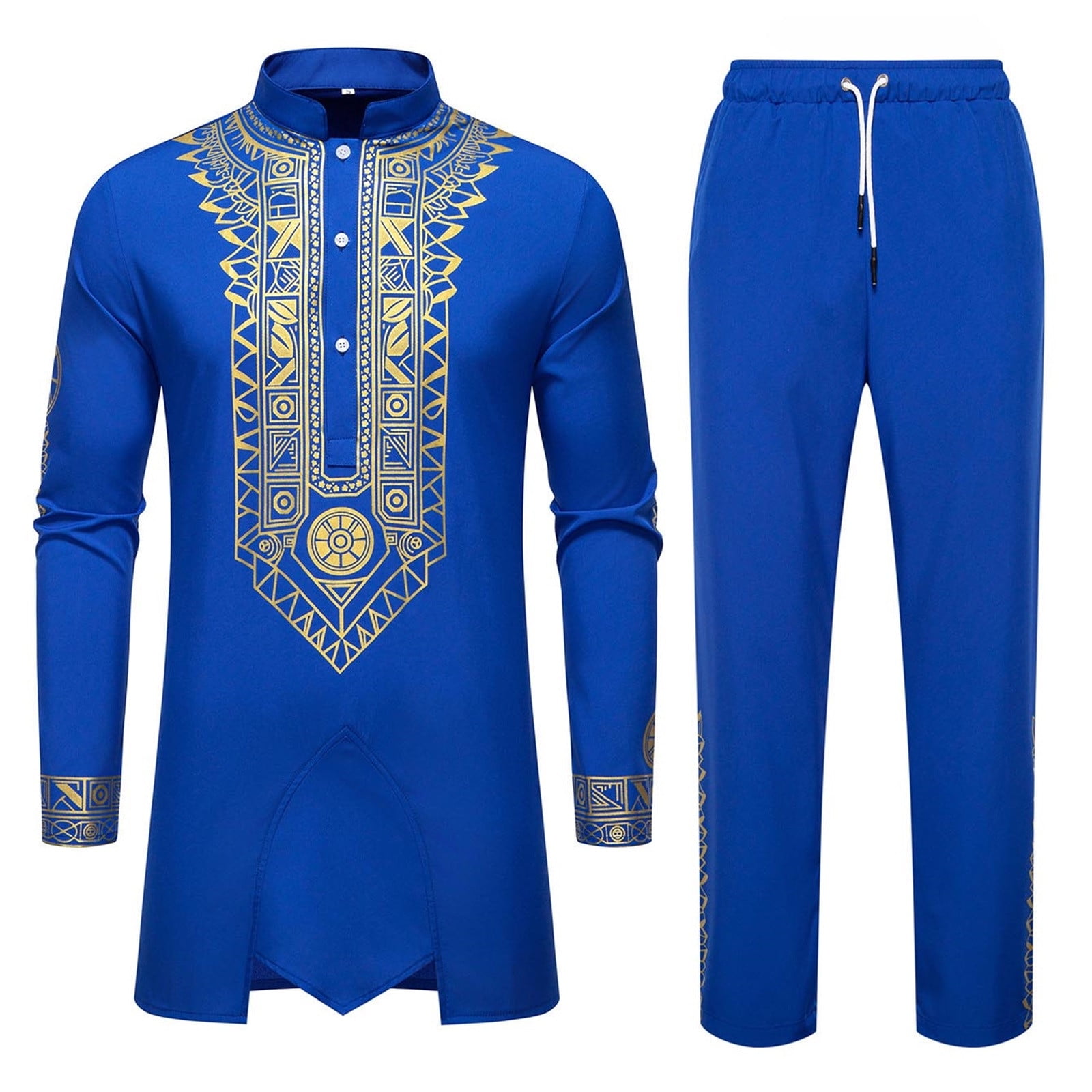 SJLDQY Mens African 2 Piece Set Nigerian Dashiki Tradition Outfits for ...