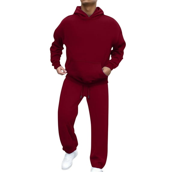SJLDQY Mens Sweatsuit 2 Piece Sets Casual Track Suit for Men Solid ...
