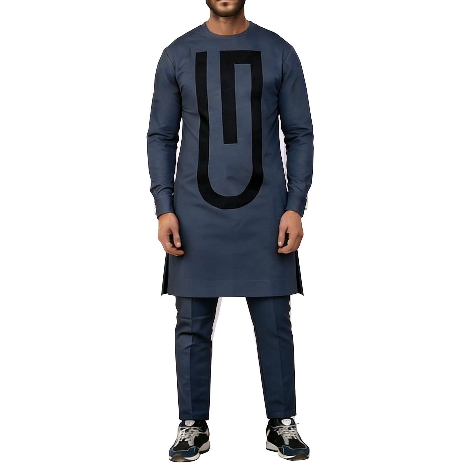 SJLDQY Clothes for Men 2 Piece Set Traditional Abaya Suit for Men ...