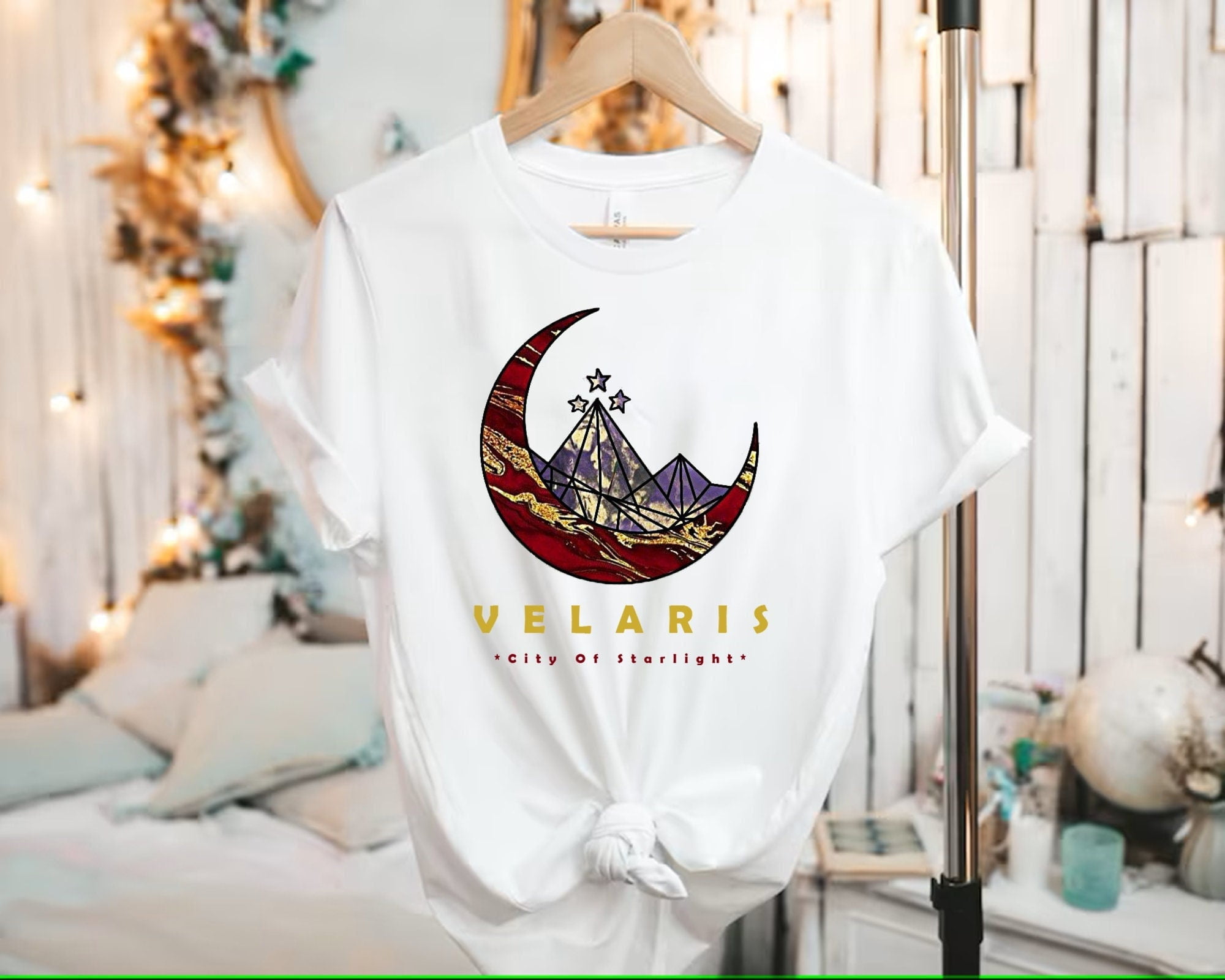 SJM, Velaris T-shirt, ACOTAR Feyre's Tattoo, The Night Court, A Court ...