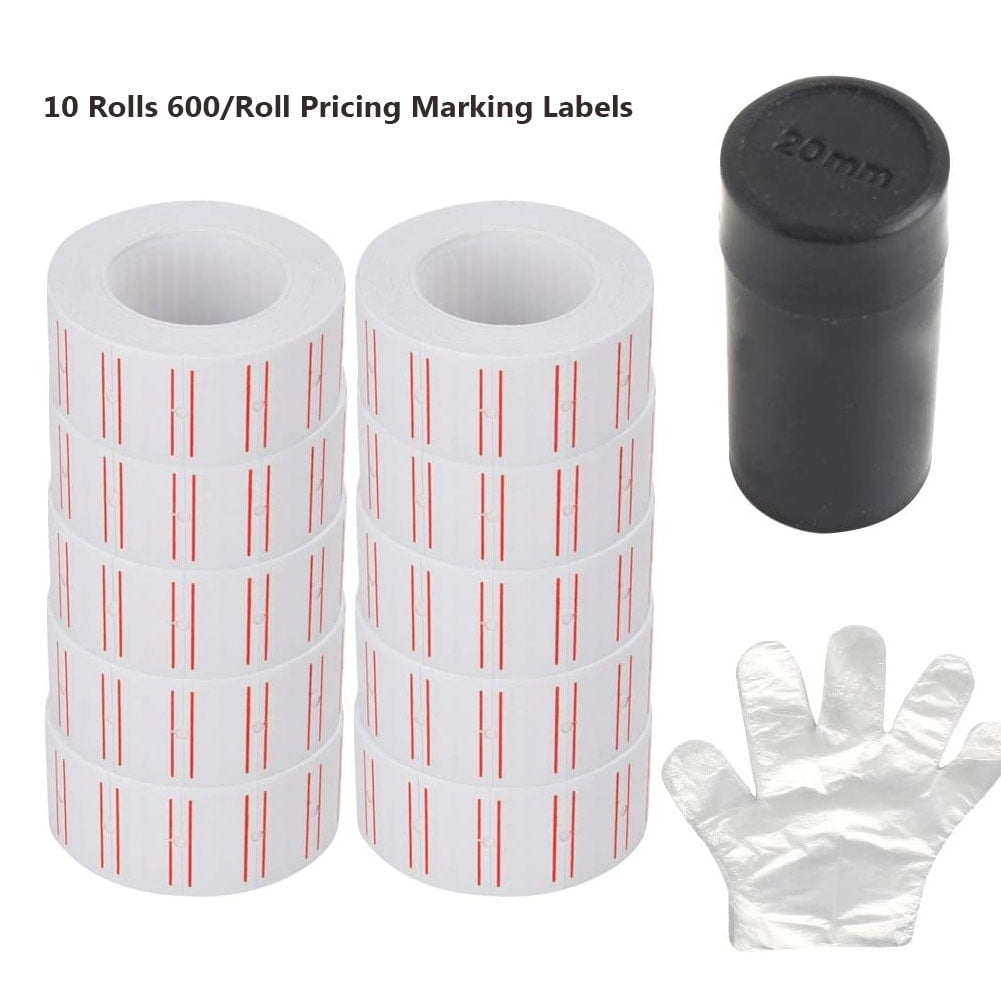 SJPACK 10 Rolls of 600 Labels White MX-5500 Price Gun Labels with Self ...