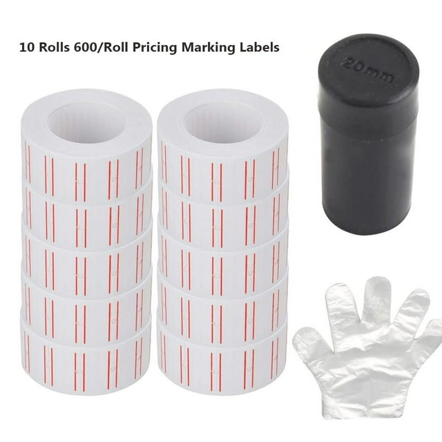 SJPACK 10 Rolls of 600 Labels White MX-5500 Price Gun Labels with Self ...