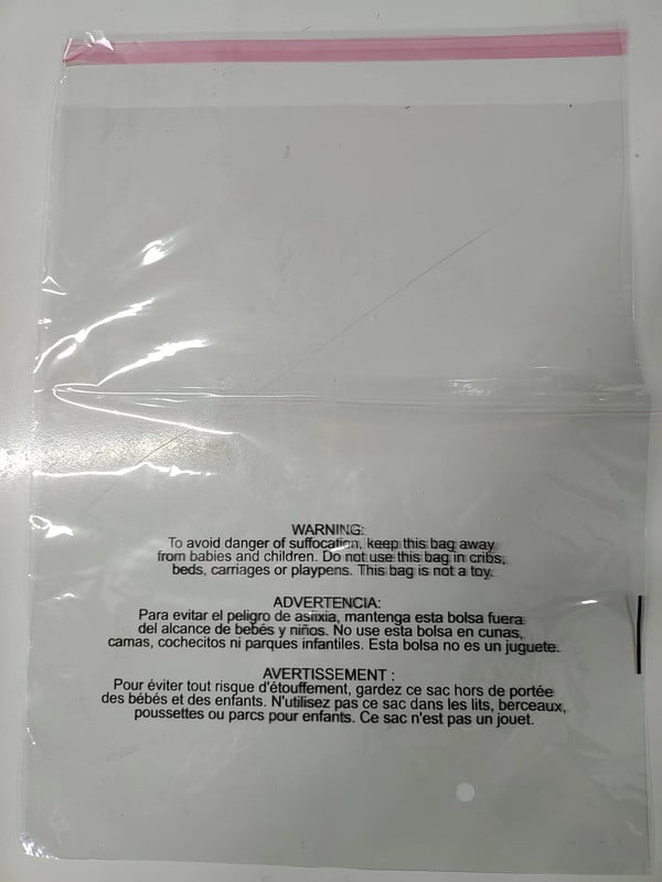 SJPACK 100 Pack 12" x 15" Clear Plastic Poly Bags with Suffocation ...