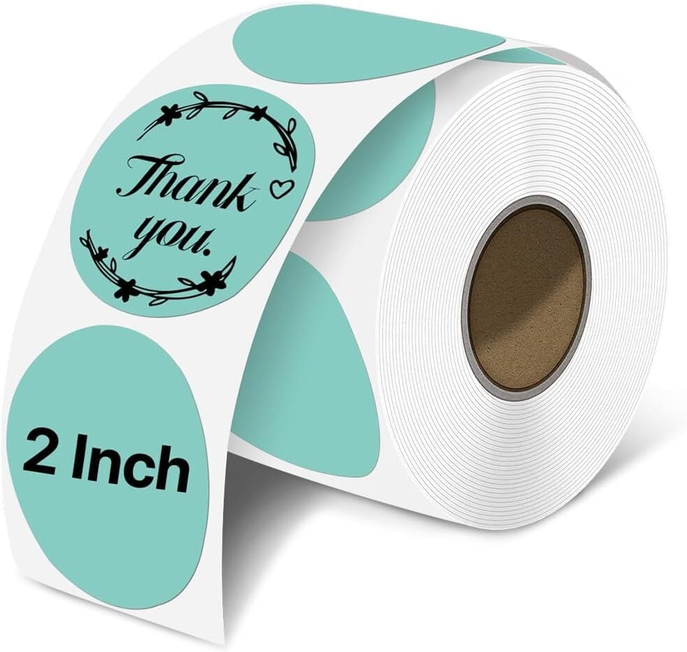 SJPACK 2 Inch Green Direct Thermal Labels Round Circle Thermal Self ...