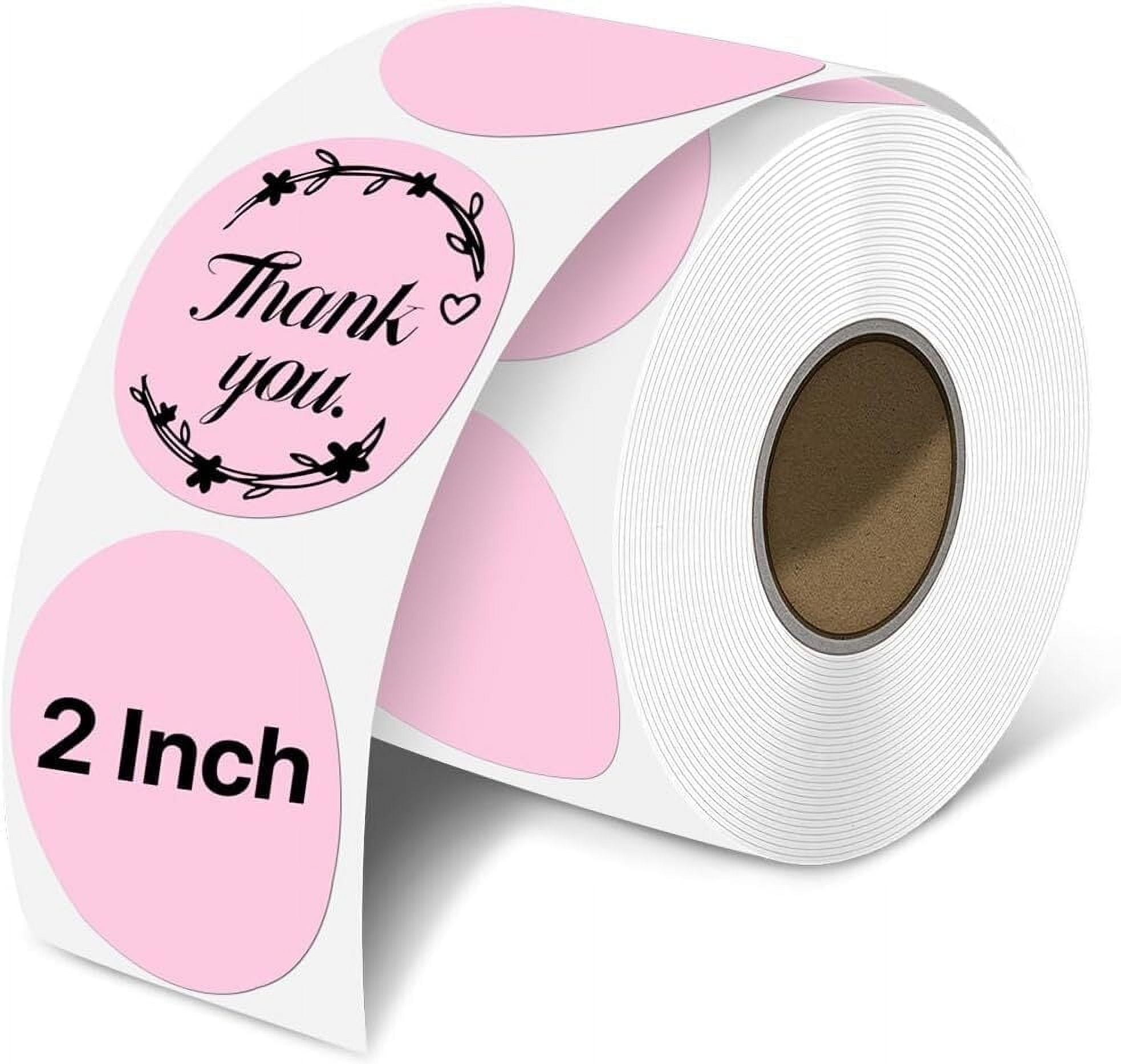 SJPACK 2 Inch Pink Direct Thermal Labels Round Circle Thermal Self ...