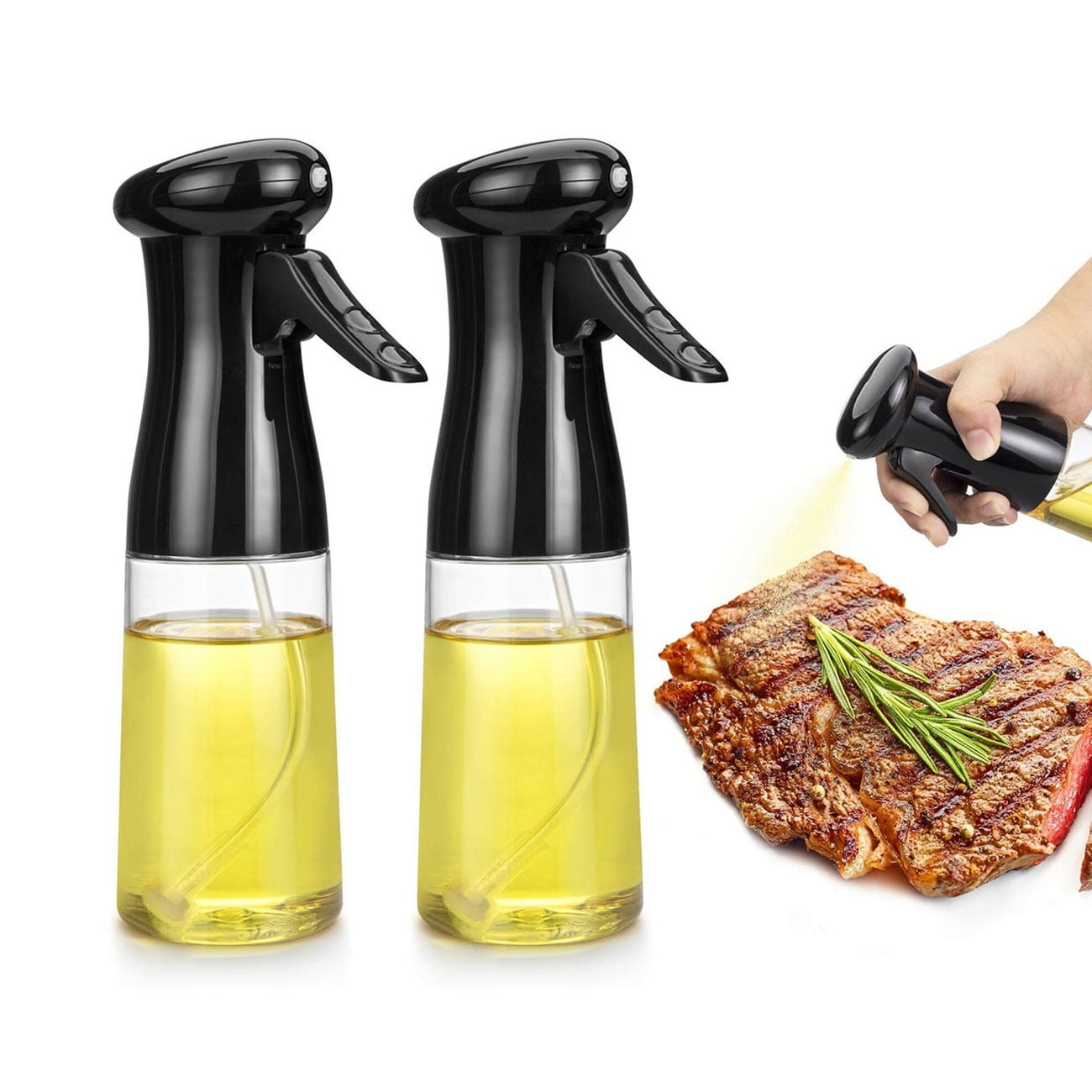SJPACK Olive Oil Sprayer for Cooking, 7oz Refillable Spray Bottles, PET ...