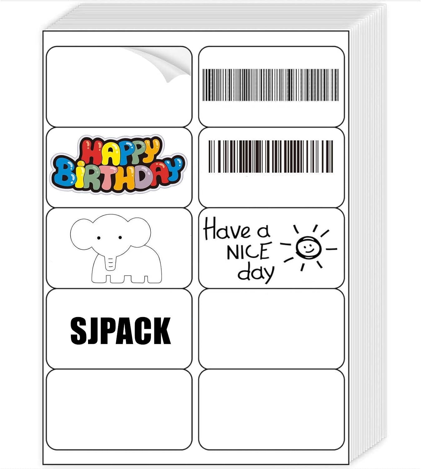 SJPACK 2" x 4" Shipping Return Address Mailing Labels 10 per Sheet ...