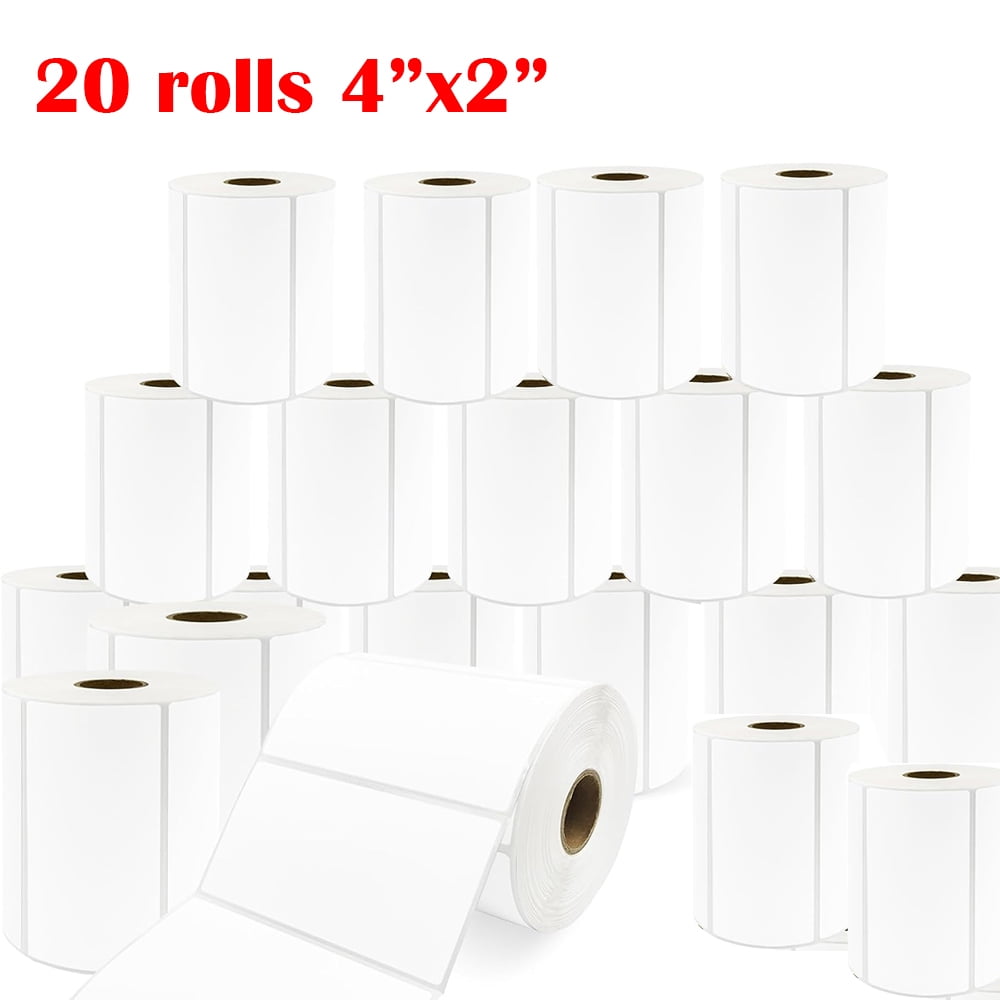 SJPACK 20 Rolls 4" x 2" Direct Thermal Shipping Labels, Blank Barcodes ...