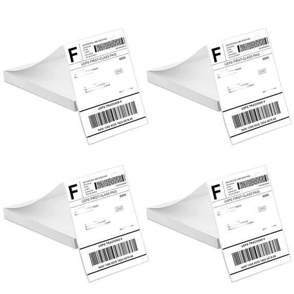SJPACK 400 Labels 4" x 6" Fanfold Direct Thermal Shipping Labels Blank ...