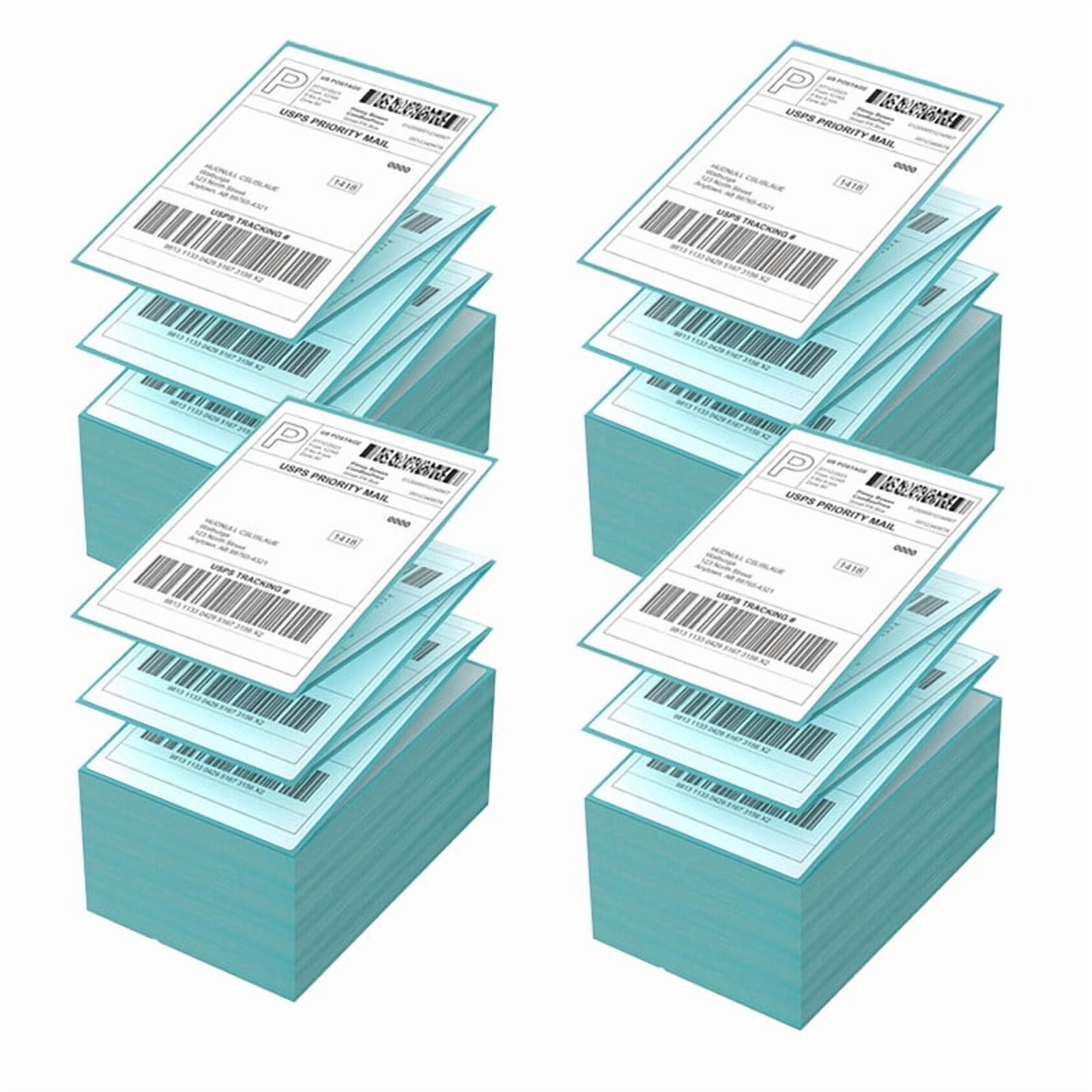 SJPACK 4000 Labels 4" x 6" Fanfold Direct Thermal Shipping Labels Blank Perforated Shipping ...