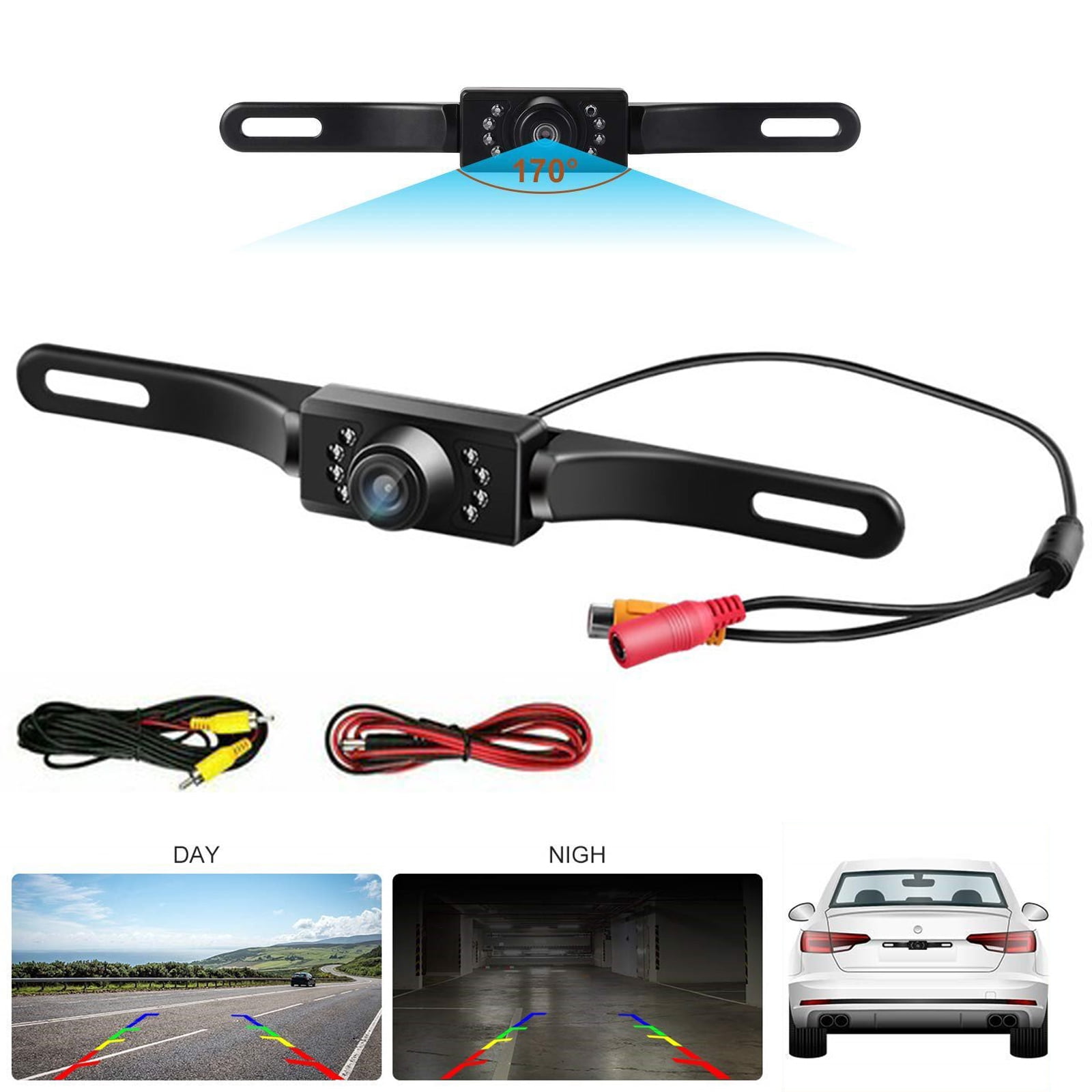 SJPACK Car Backup Camera HD Night Vision Rear View Camera, 7 LED ...