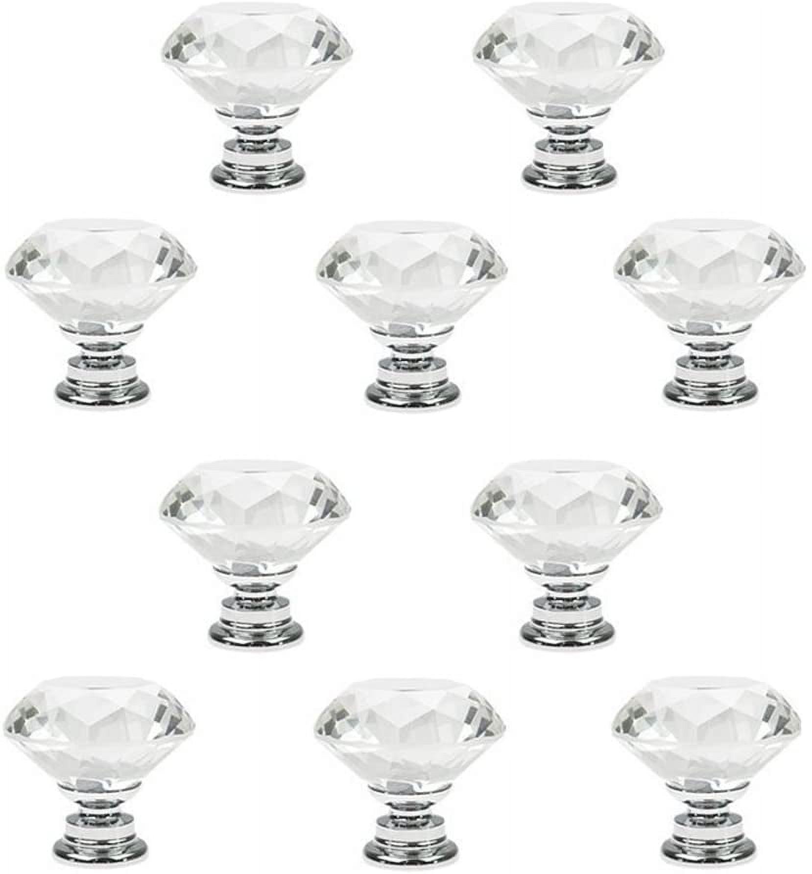 HOTBEST 16PCS 30mm Clear Crystal Glass Door Knobs Cupboard Cabinet ...