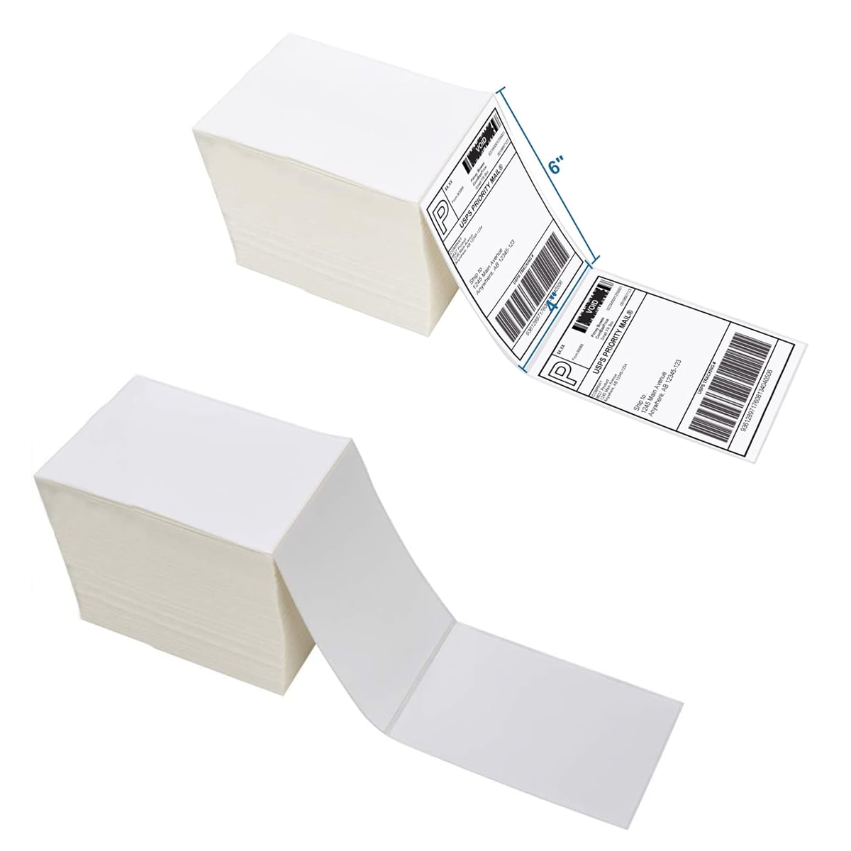 SJPACK Fanfold 4" x 6" Direct Thermal Labels, Shipping Labels with ...