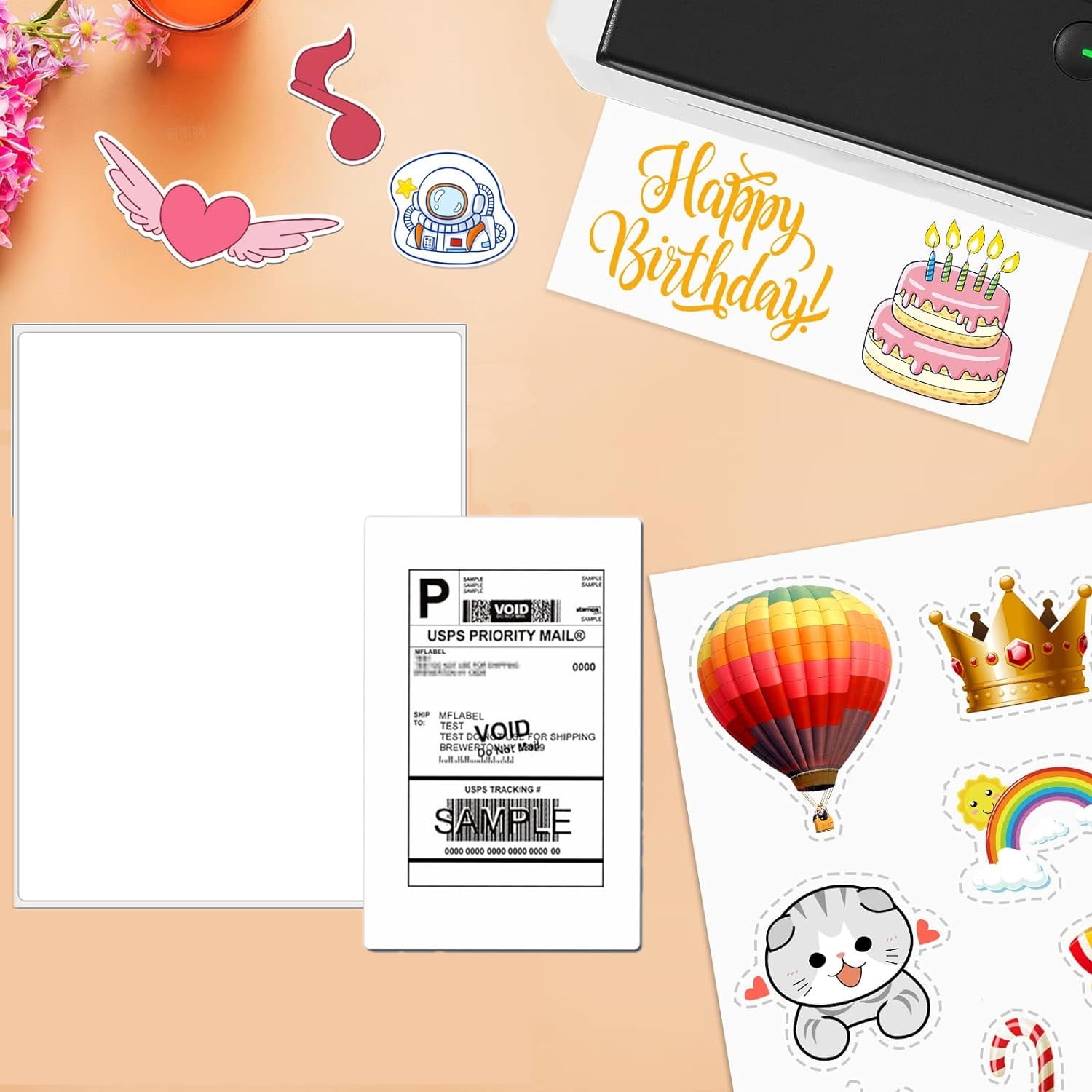 SJPACK Full Sheet Shipping Address Labels, 8.5" x 11" White Blank ...