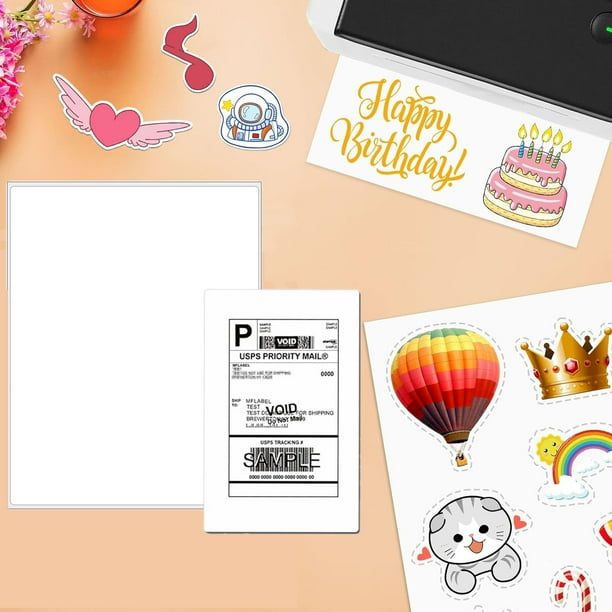 SJPACK Full Sheet Shipping Address Labels, 8.5" x 11" White Blank ...