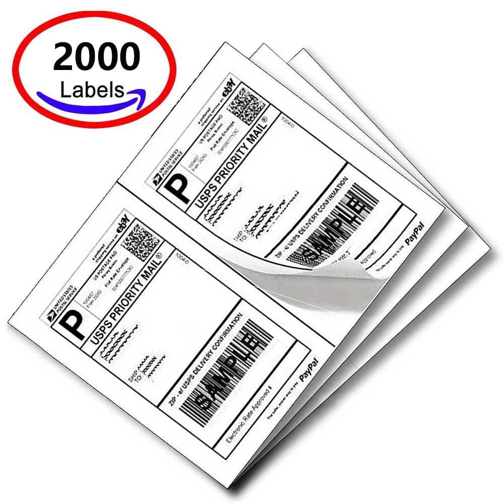 SJPACK Self Adhesive Half Sheet Shipping Labels for Laser & Inkjet ...