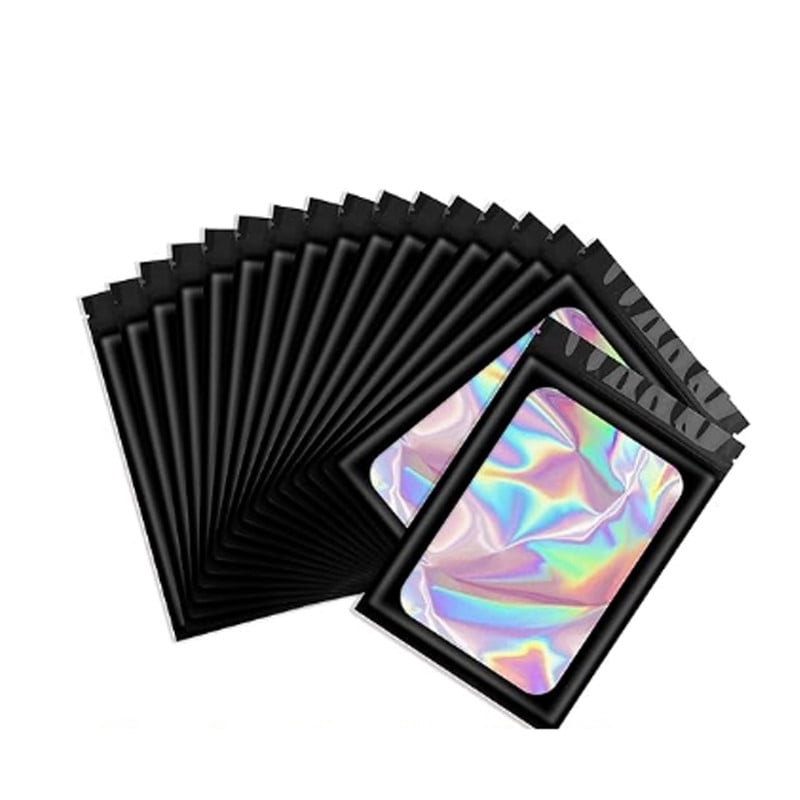 SJPACK Mylar Holographic Bags, 300 Pack Seal Resealable Odor Proof Bags Smell Proof Bags for ...