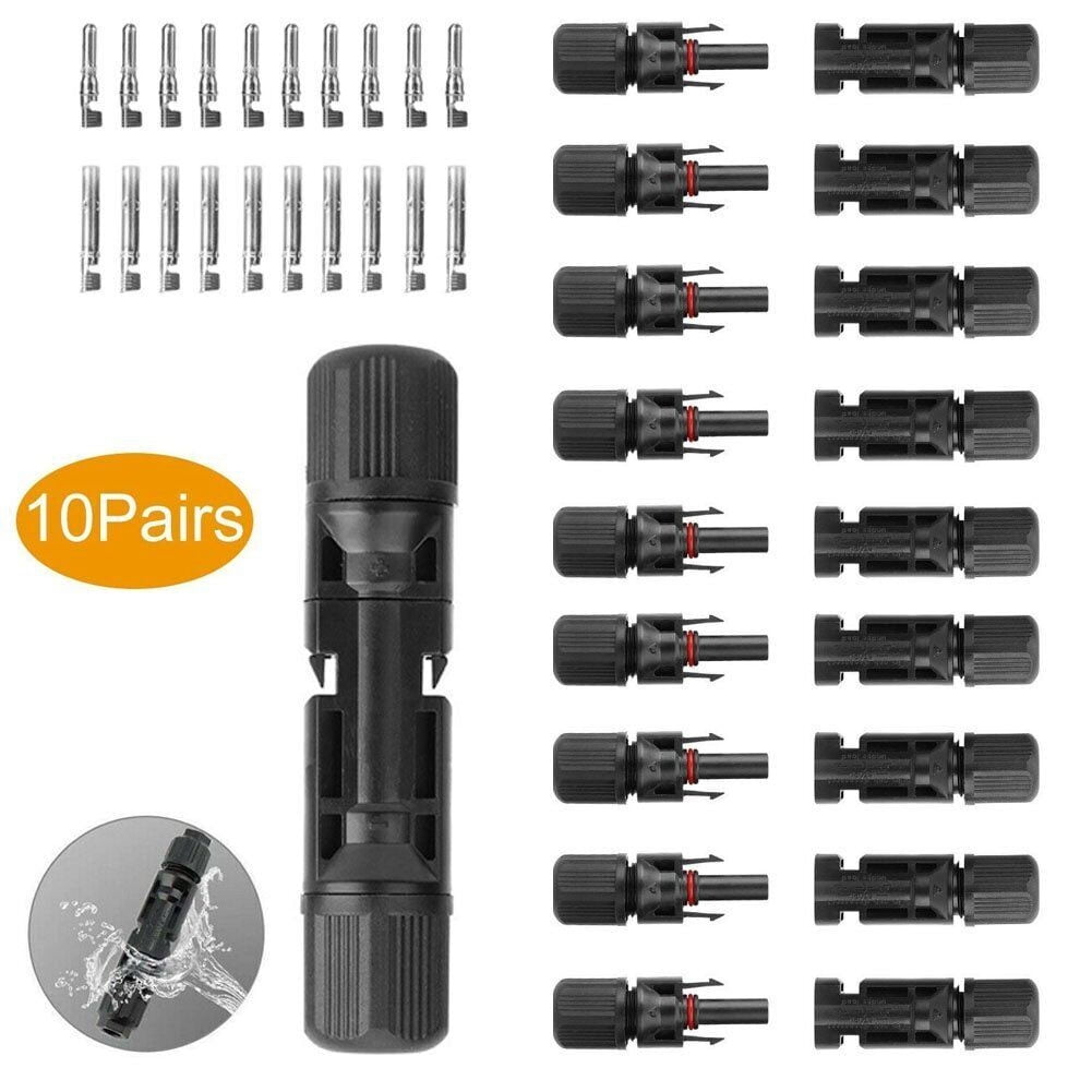 SJPACK Solar PV Cable Connectors Waterproof, 10 Pairs, Male and Female ...