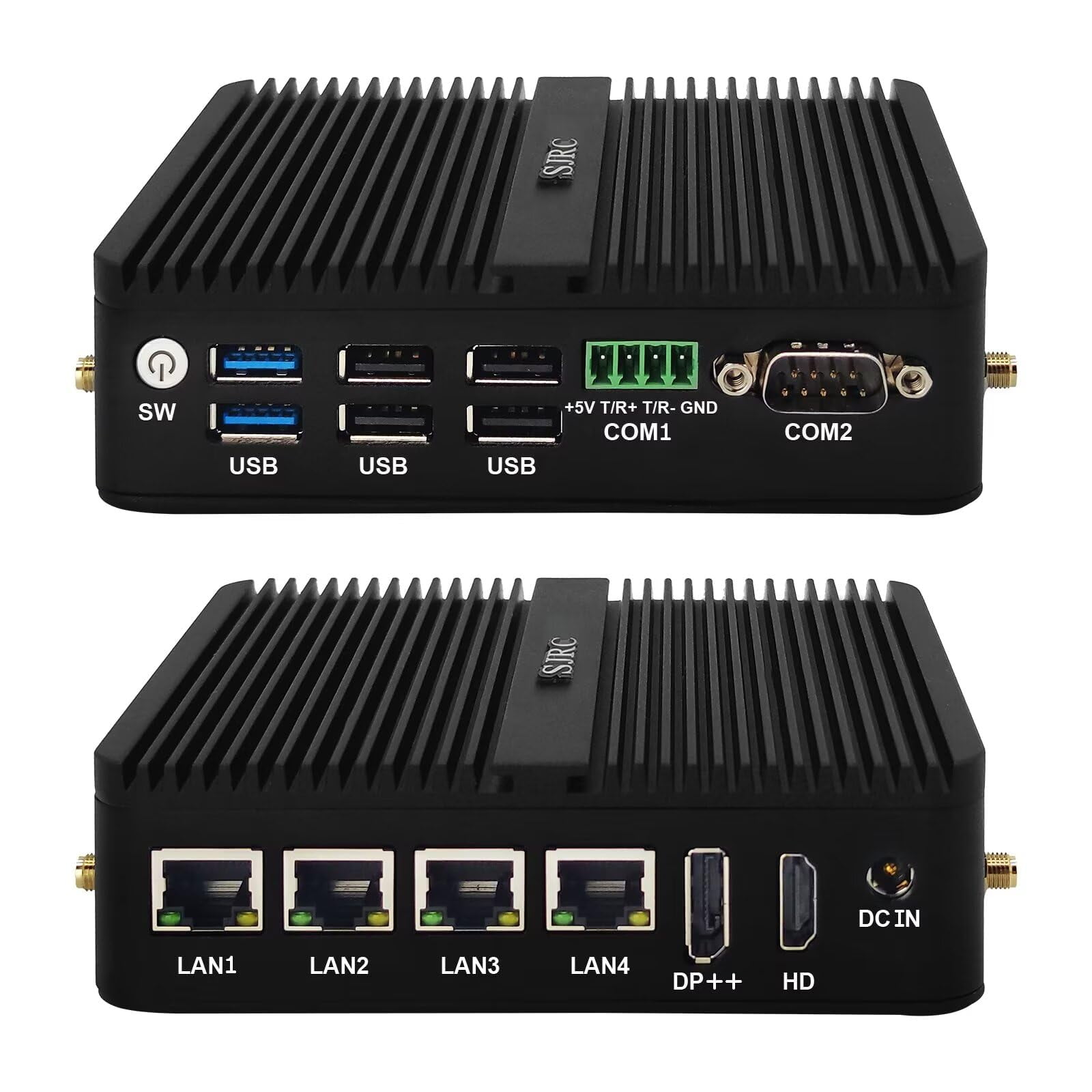 SJRC Mini PC Firewall Fanless Pentium J6426 Support Pfsense OPNsense, Windows 11 Pro 4GB DDR4 ...