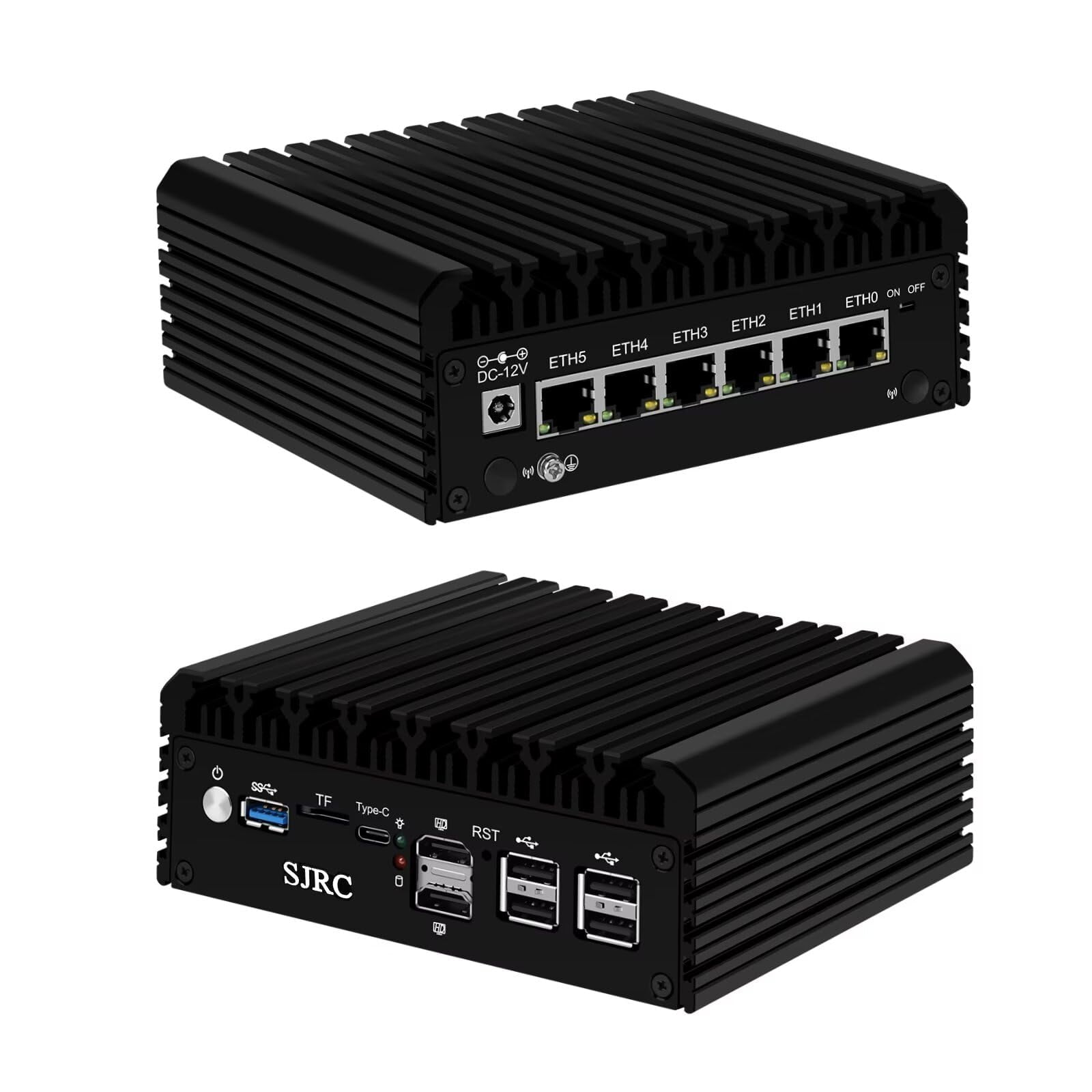 SJRC N100 Mini Computer Fanless Firewall Micro Router Appliance, 6 x 2.5GbE I226-V Ethernet ...