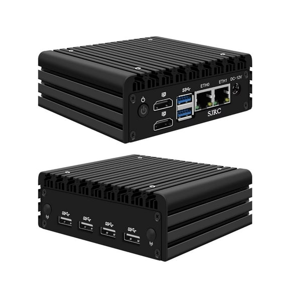 SJRC X86-P2 Fanless Mini PC Celeron J4125, 2 Port i226-V 2.5GbE LAN Firewall Micro Appliance ...