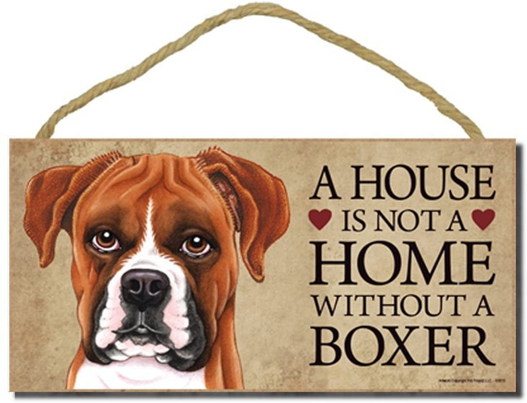 SJT Enterprises Boxer (Uncropped Ears) House Home Wooden MDF Dog Sign ...