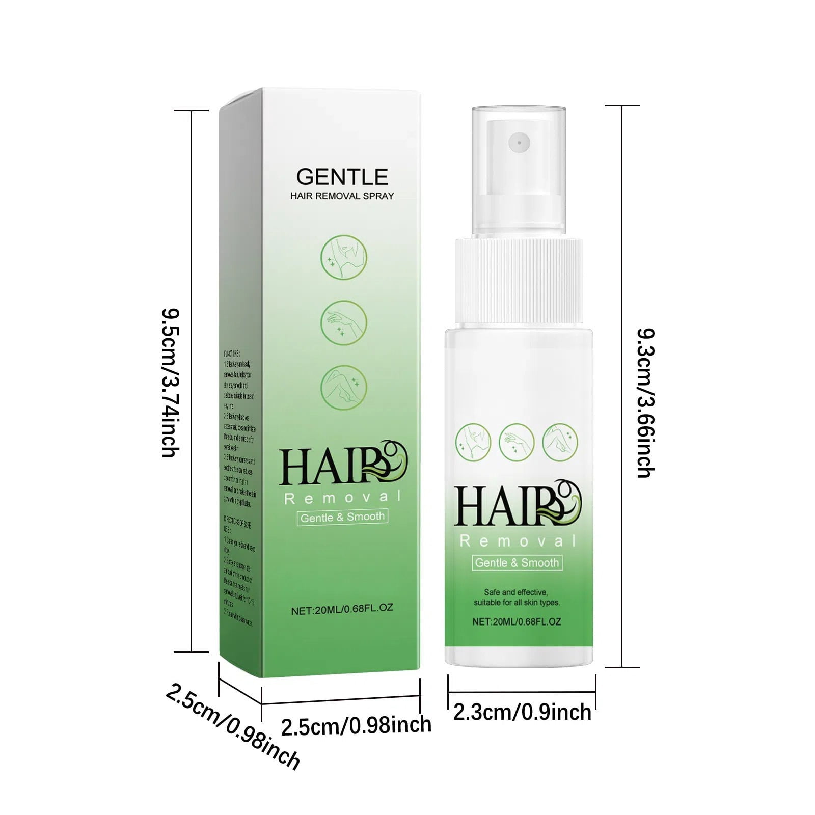 SJXHJH 2PC Gentle Smooth Hair Removal Spray Non Irritating formula ...