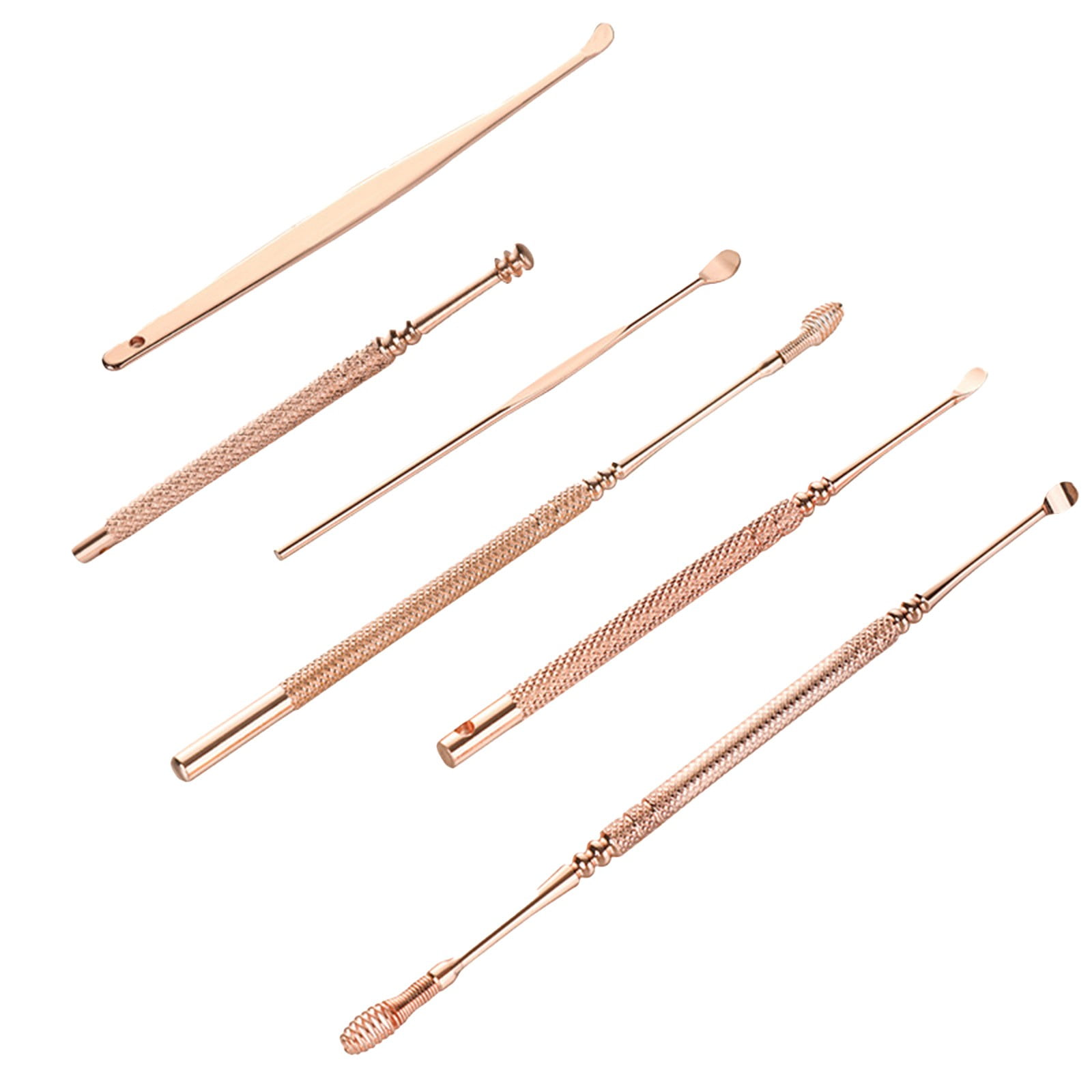 SJXHJH Double Headed Stainless Steel Ear Set Spiral Earwax Removal Tool ...