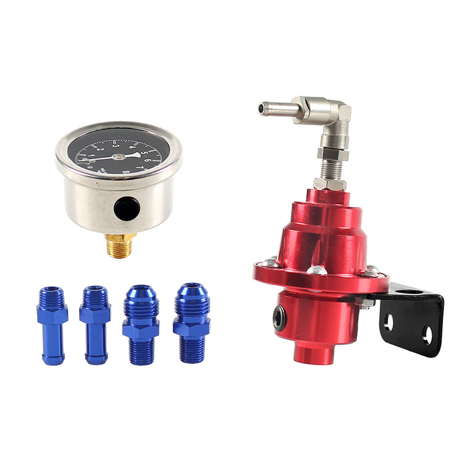 SJXHJH Fuel Pressure Regulator With Gauge Universal Adjustable Auto Car ...