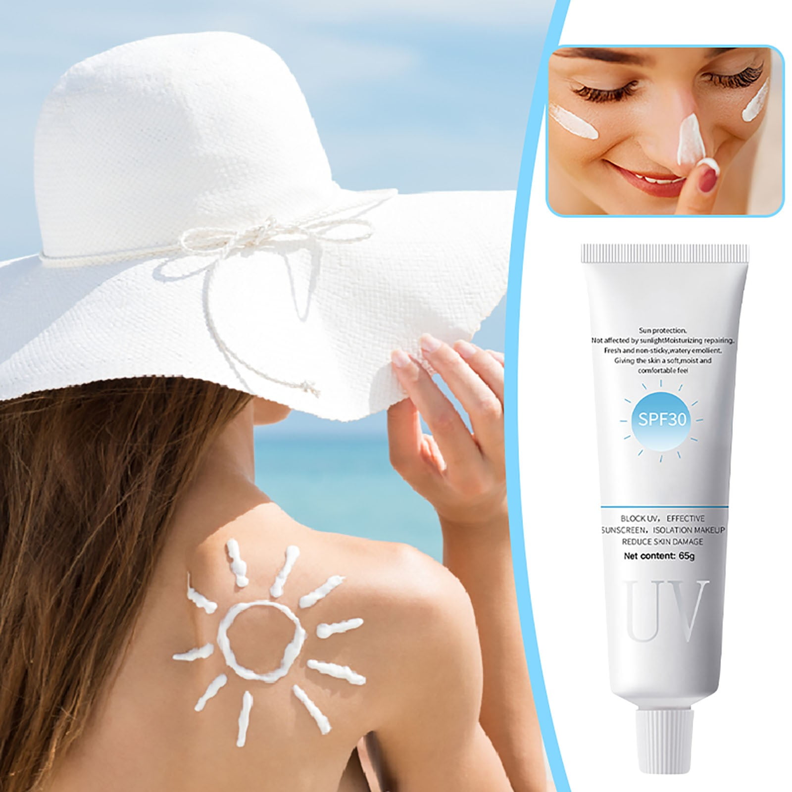 SJXHJH Sunscreen Lotion Broad 30 Water Non Greasy Dermatologist Tested ...