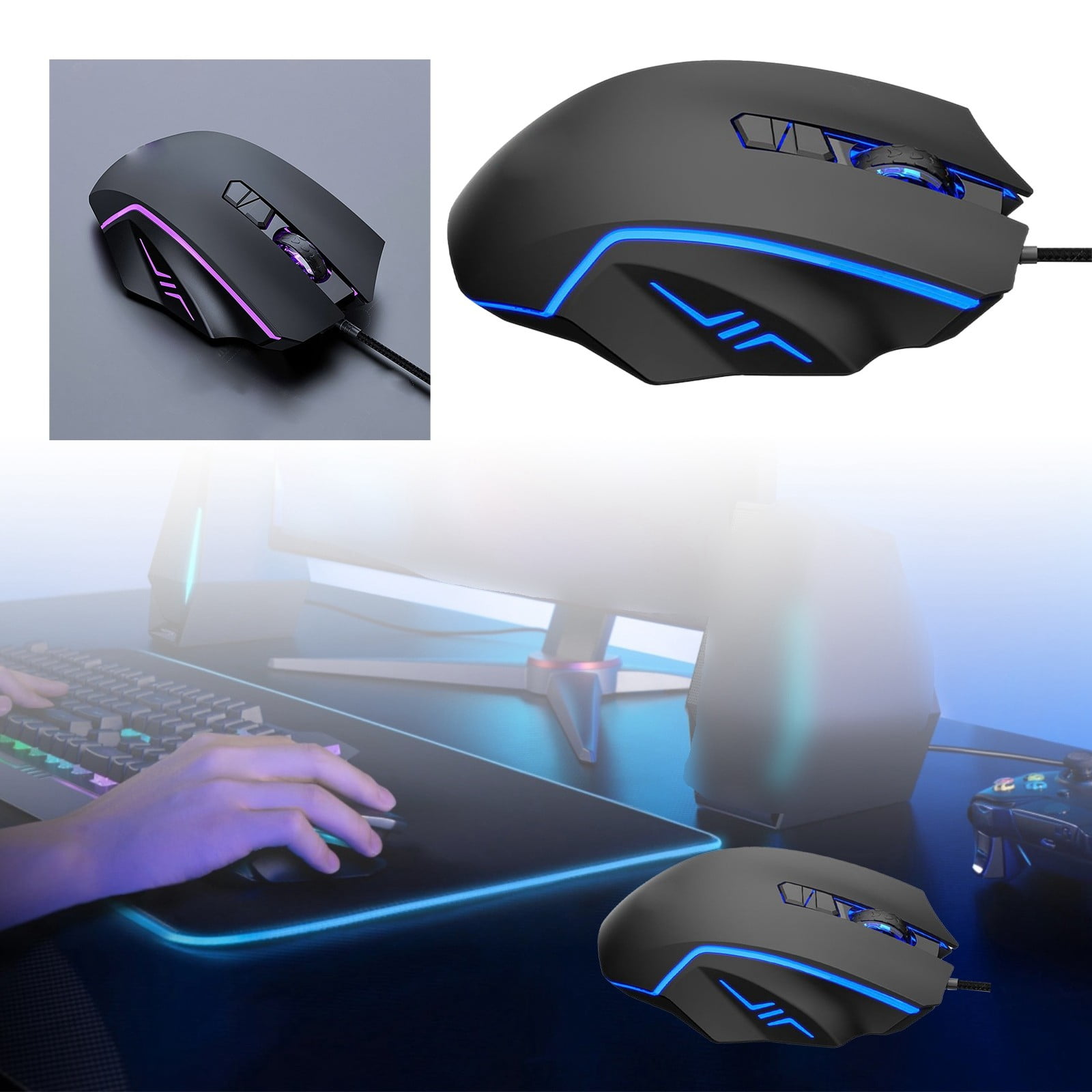 SJXHJH Wired Gaming For Desktop And Laptop USB Optical With LED ...